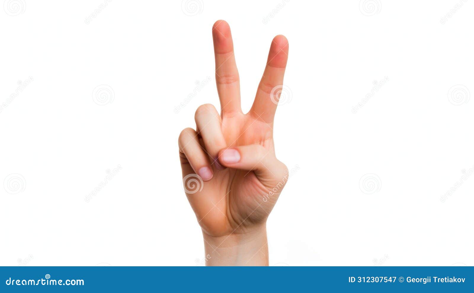 Hand Making Peace Sign Isolated on White Background Stock Illustration ...