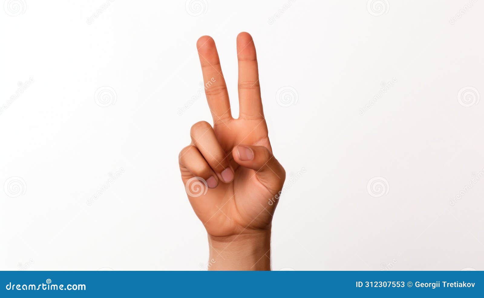 Hand Making Peace Sign Isolated on White Background Stock Illustration ...