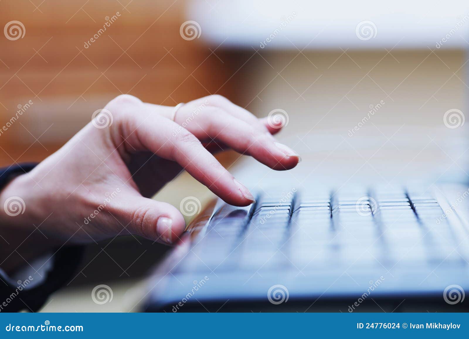 Human Hand Going To Press Key Stock Photo - Image of fingernail, letter ...