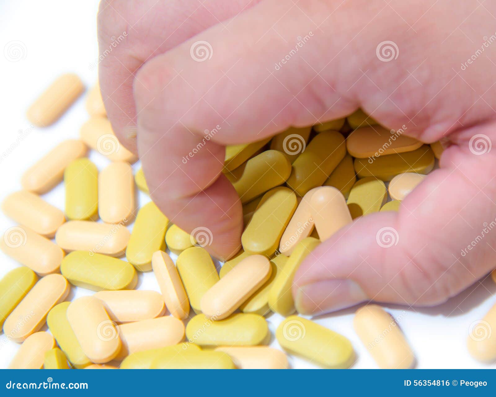 Human Hand Grab Vitamin Pills Isolated Stock Photo - Image of hold ...