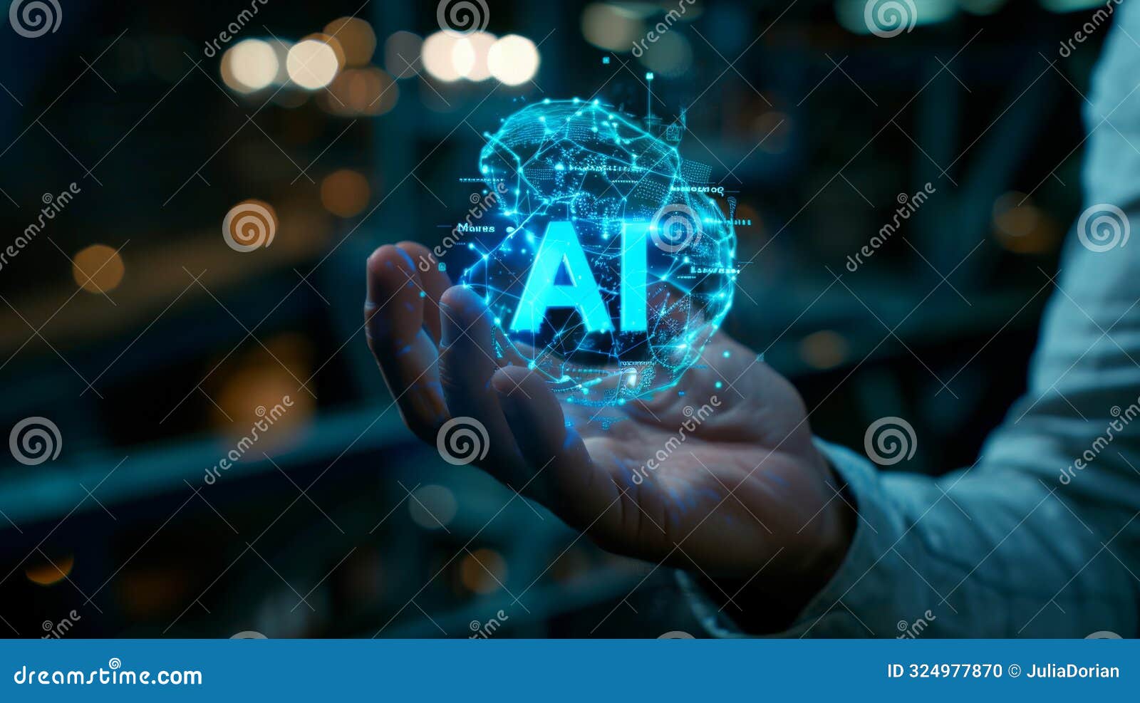 Human Hand Grasping Ai Letters Signifying Advancements in Artificial ...