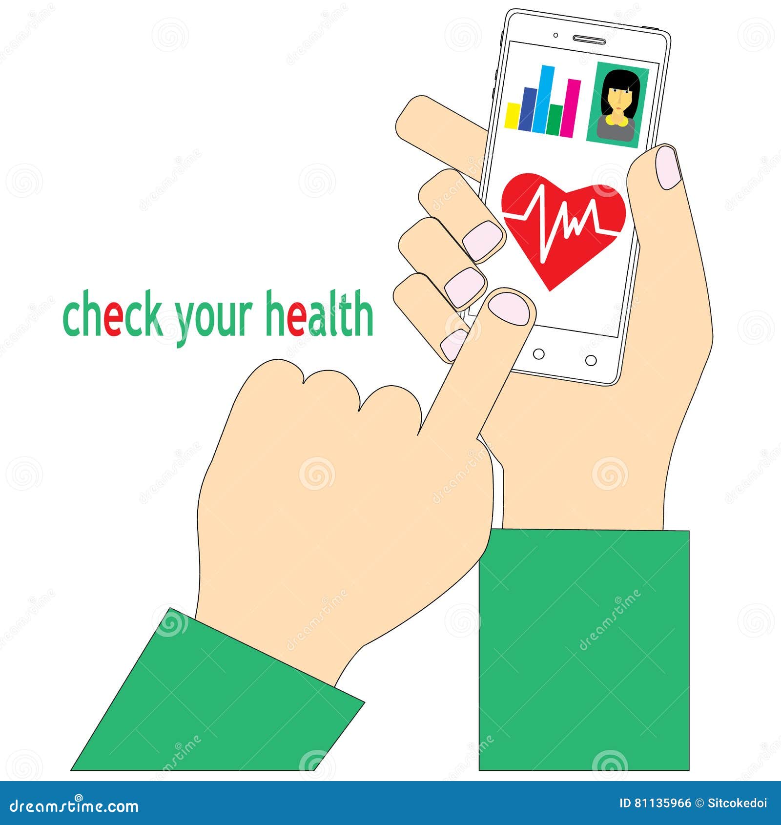 Human hand held Health stock vector. Illustration of pulse - 81135966