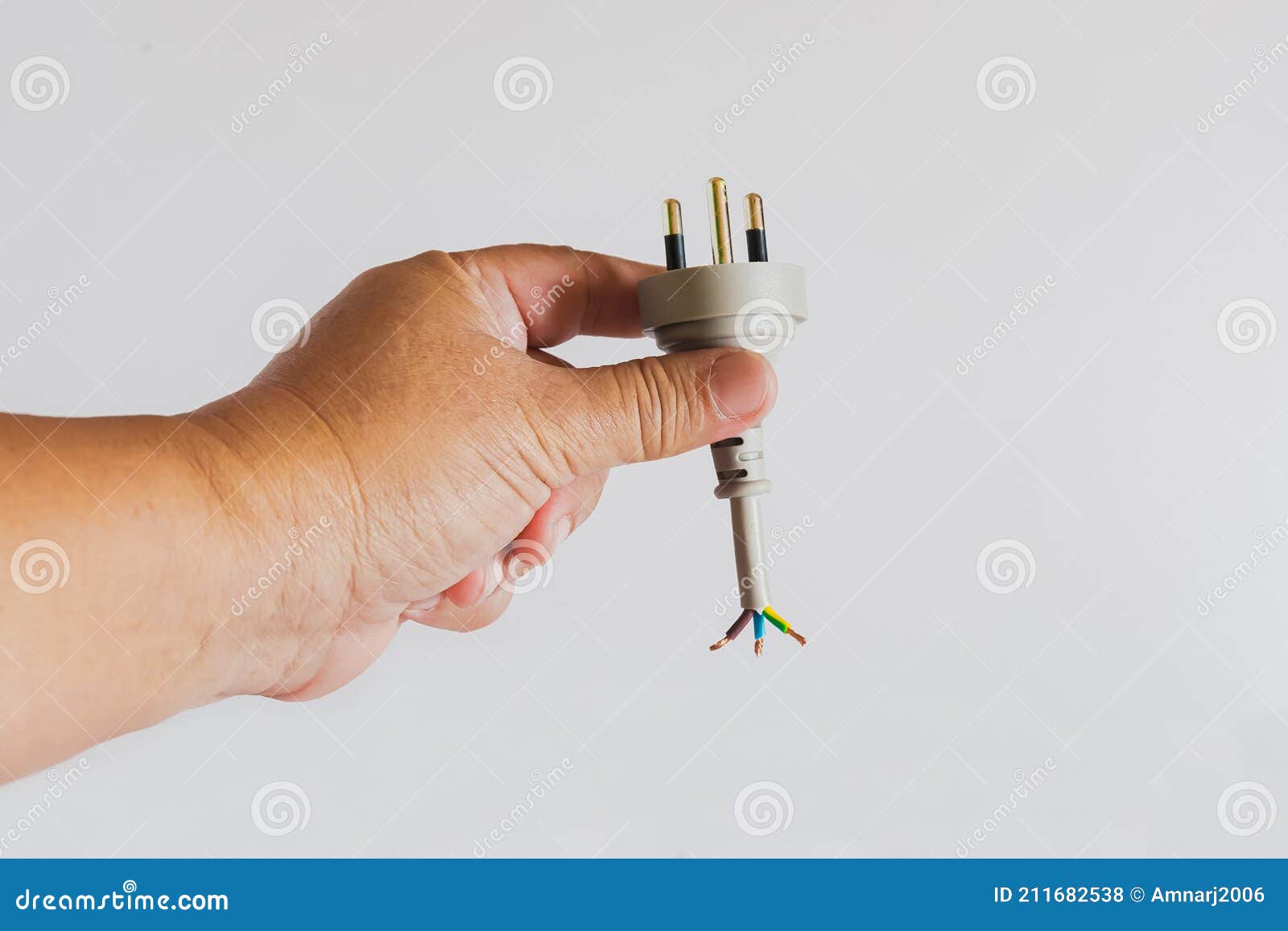 Human Hand Hold a Damage Electricity Wire Stock Photo - Image of ...
