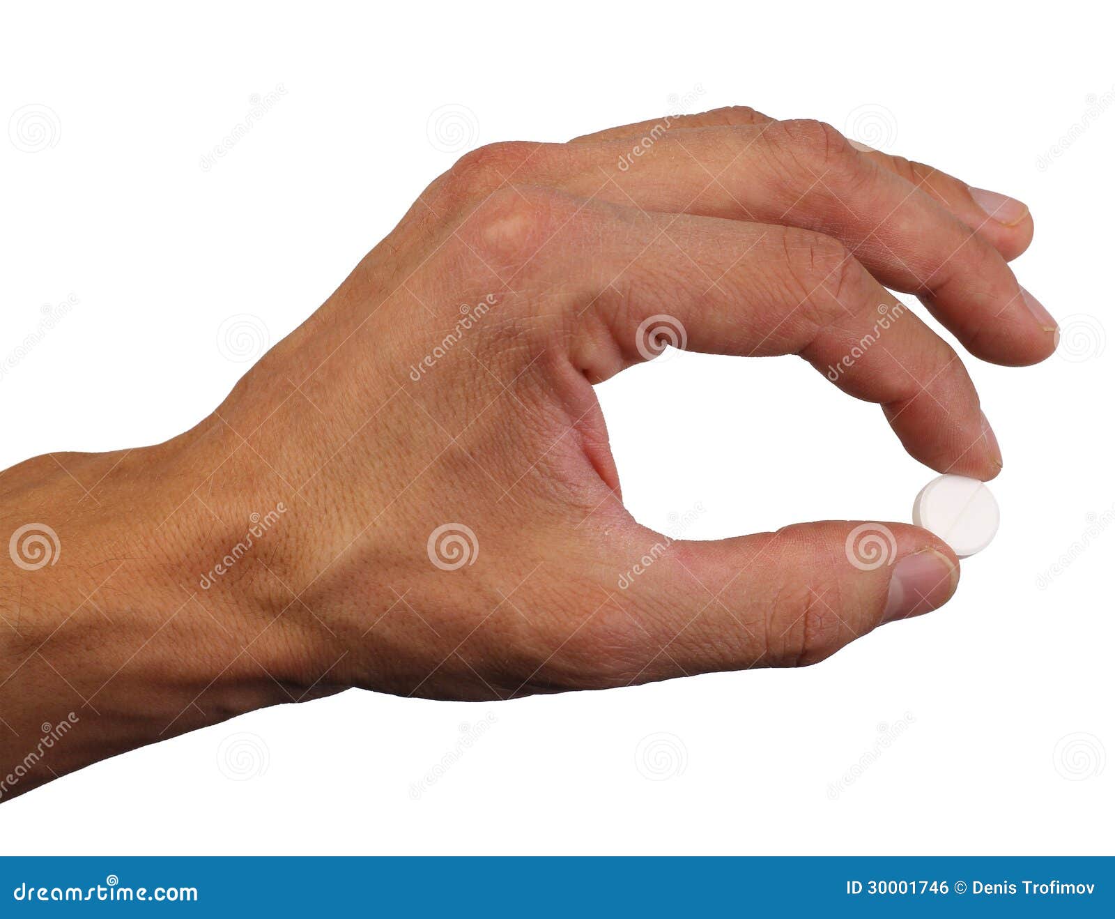 Human Hand Hold One Pill in Fingers Stock Photo - Image of round ...