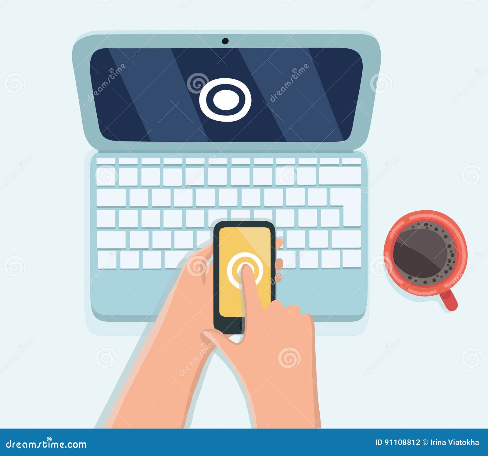 Laptop With Password Access Cartoon Vector | CartoonDealer.com #258932747