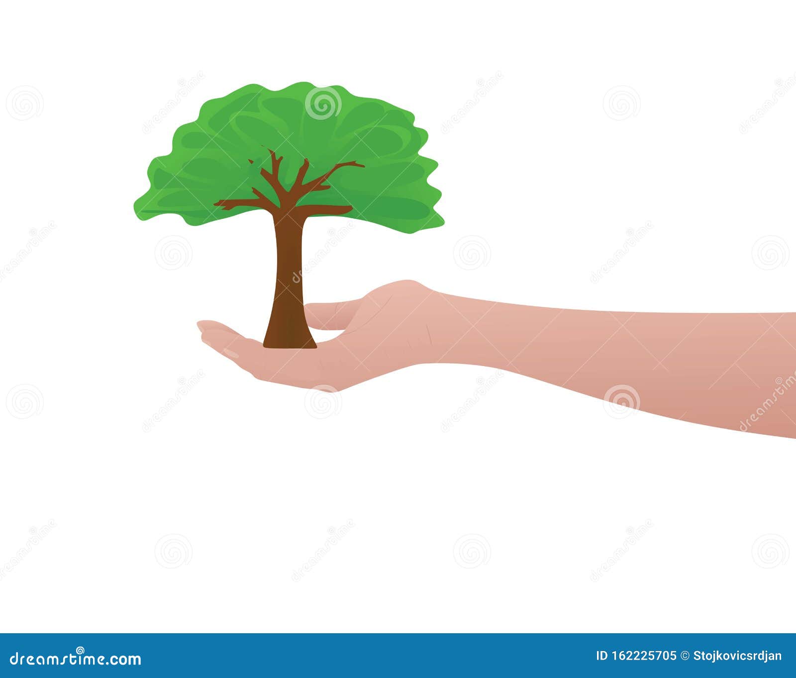 Human hand hold tree stock vector. Illustration of evolution - 162225705