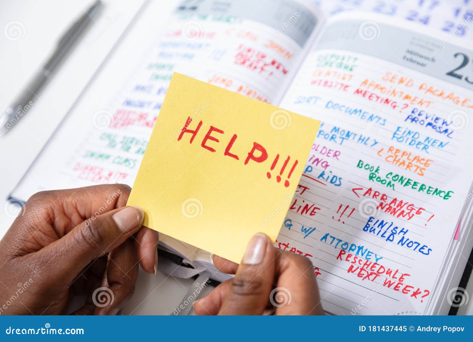 Human Hand Holding Adhesive Note with Help Text Stock Image - Image of ...