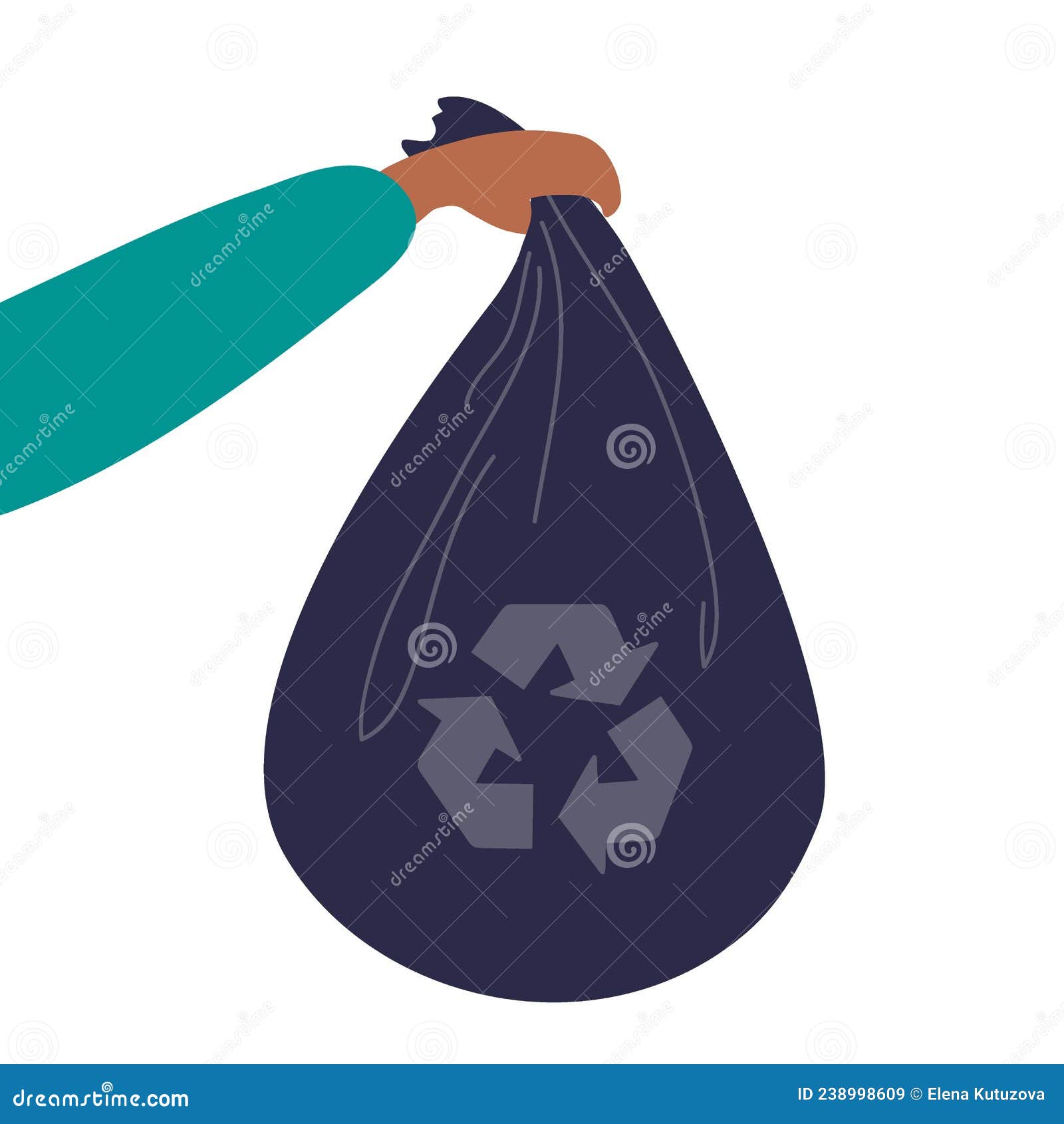 Human Hand Holding Black Plastic Trash Bag Full of Garbage. Garbage ...