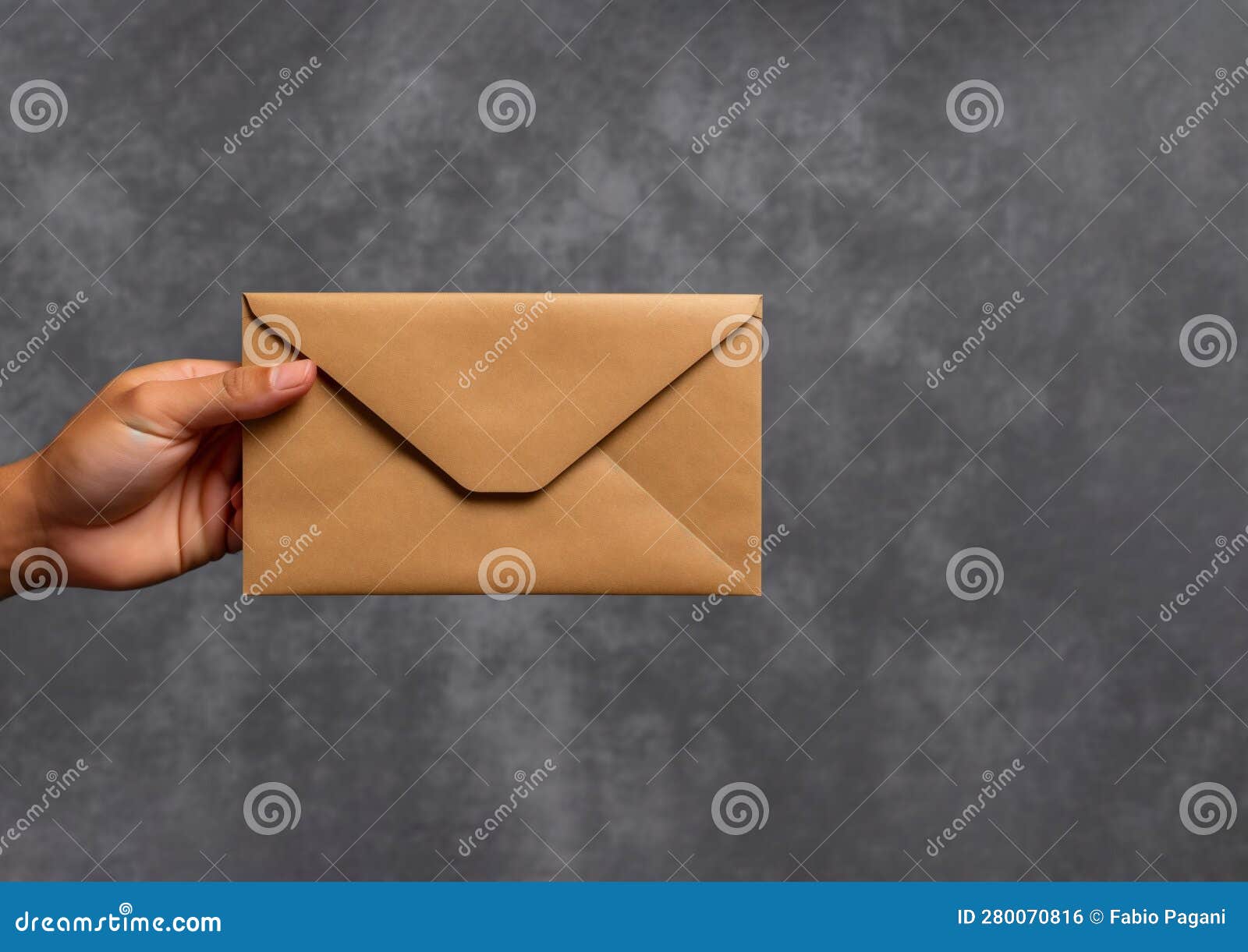 Human Hand Holding Blank Brown Envelope, Mail and Delivery Concept ...