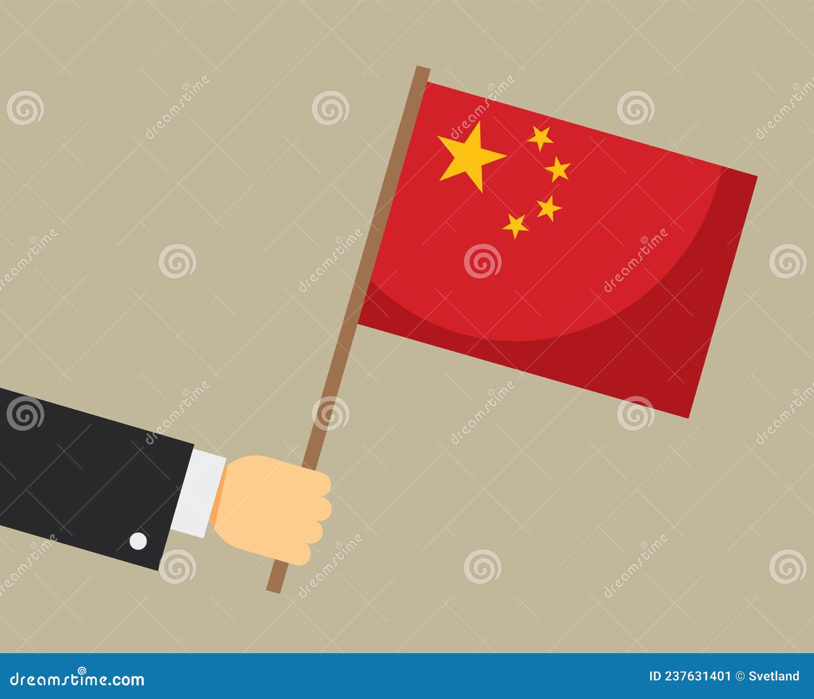 Hand Holding Chinese Flag. Vector Illustration Stock Vector ...