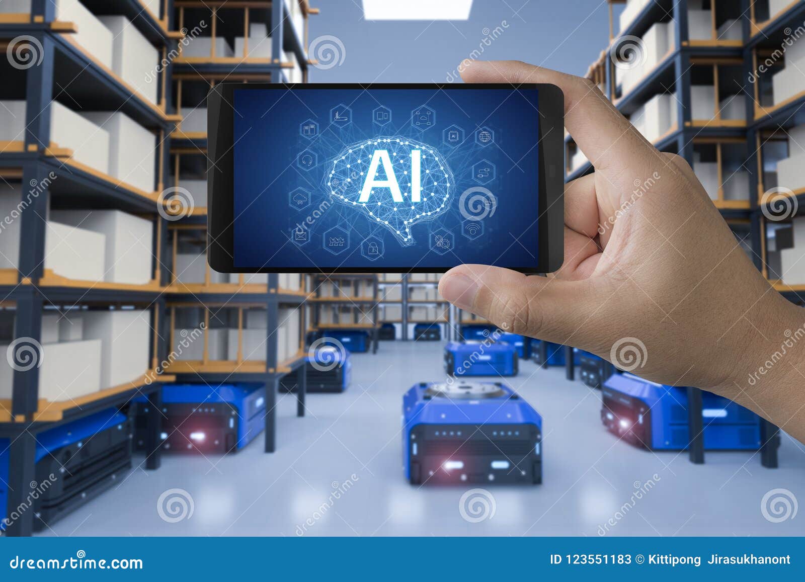 Mobile control ai stock illustration. Illustration of cloud - 123551183