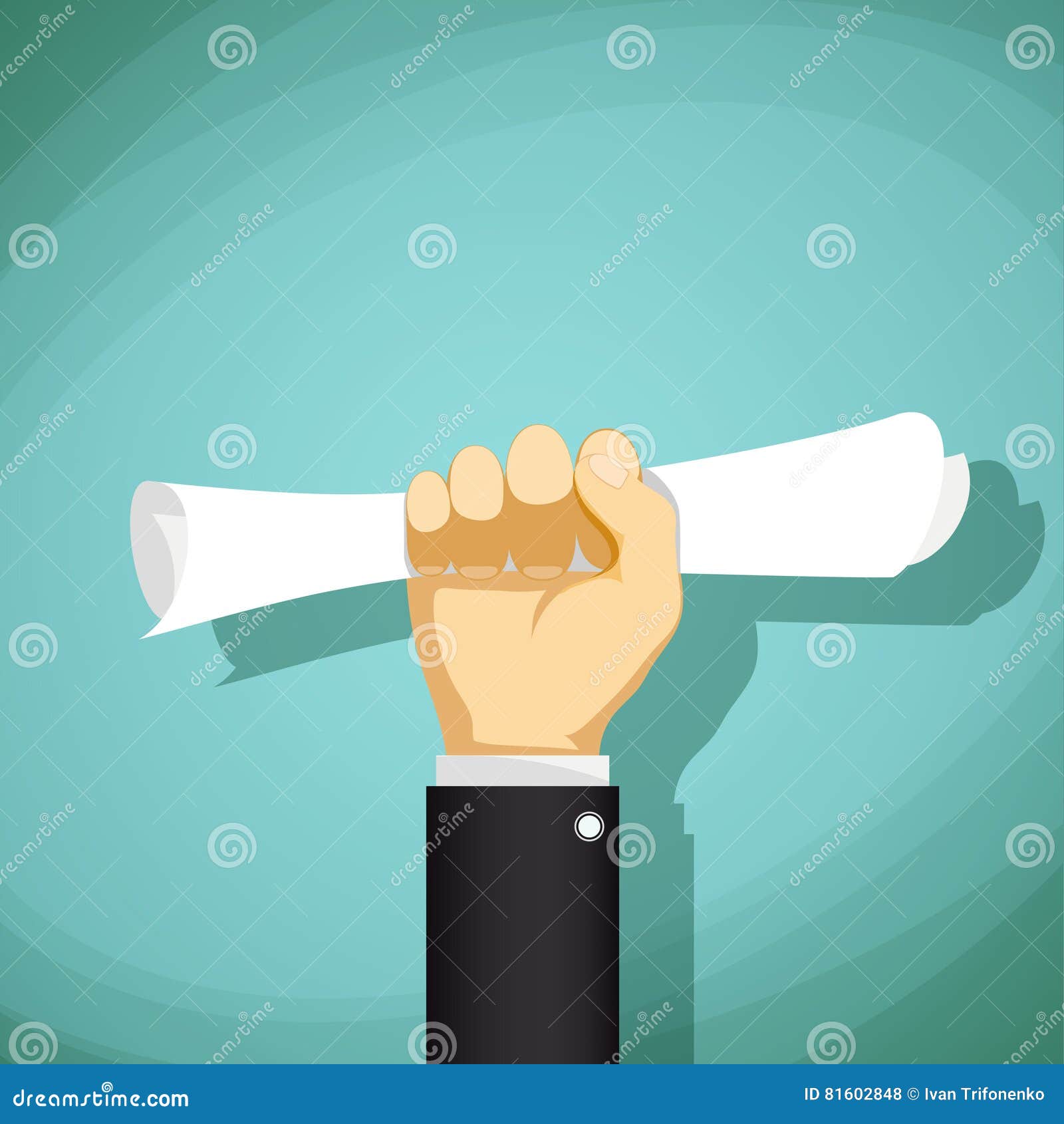 Human Hand Holding a Document. Stock Vector Cartoon Illustration Stock ...