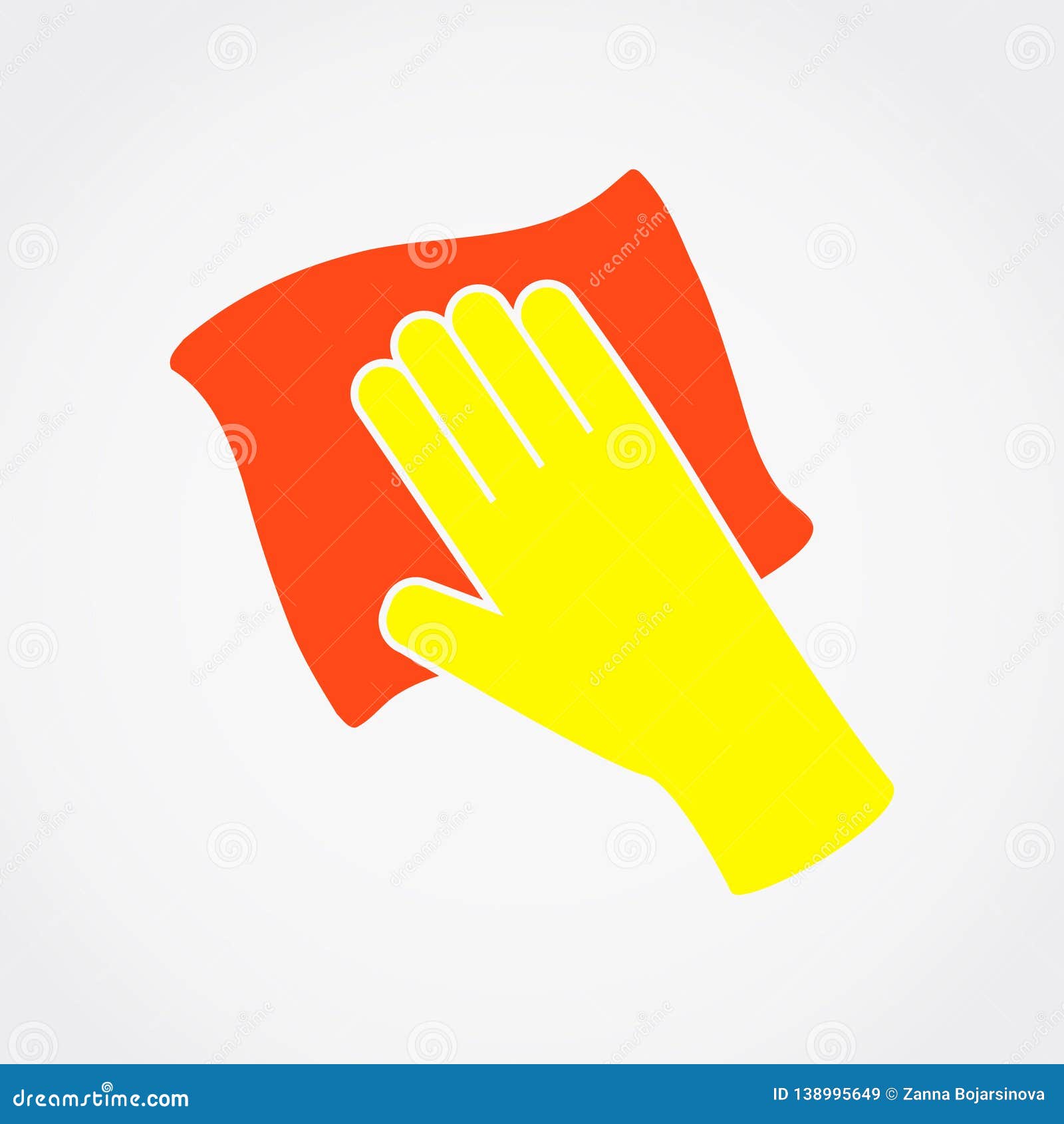Human hand holding duster. stock vector. Illustration of concept ...