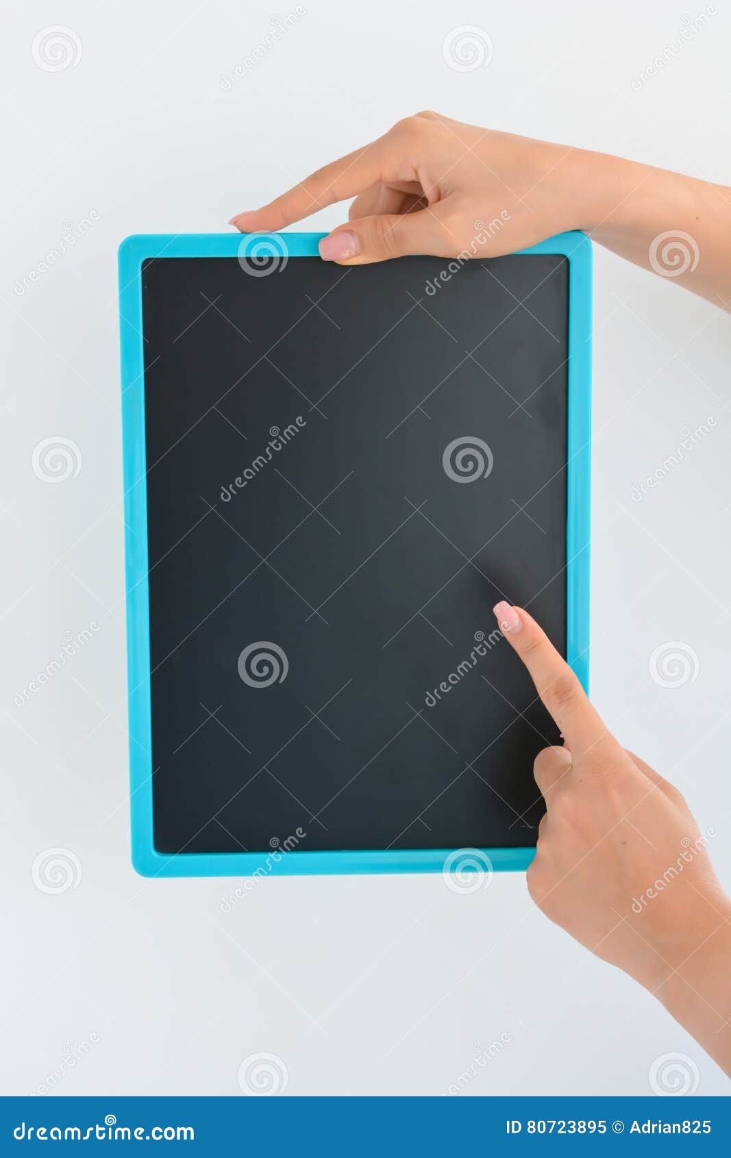Human Hand Holding an Empty Blackboard Stock Image - Image of status ...