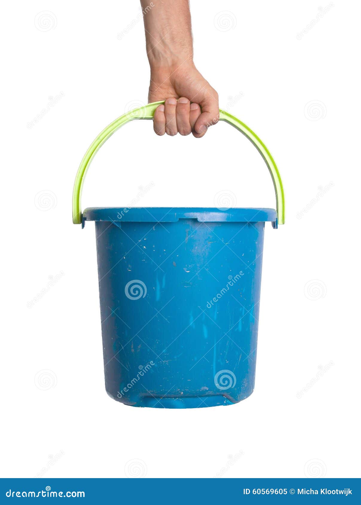 Human Hand Holding Empty Plastic Pail Stock Image - Image of blue ...