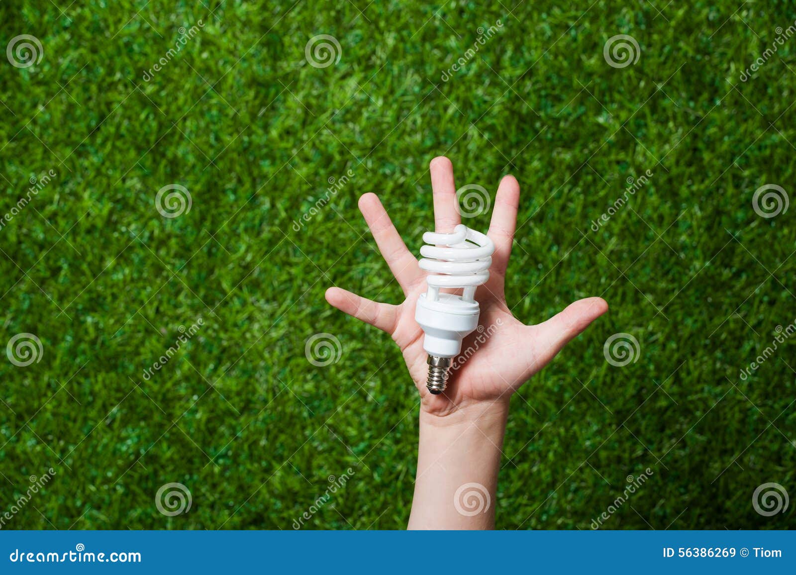 Human Hand Holding Energy Saving Lamp Stock Image - Image of efficient ...