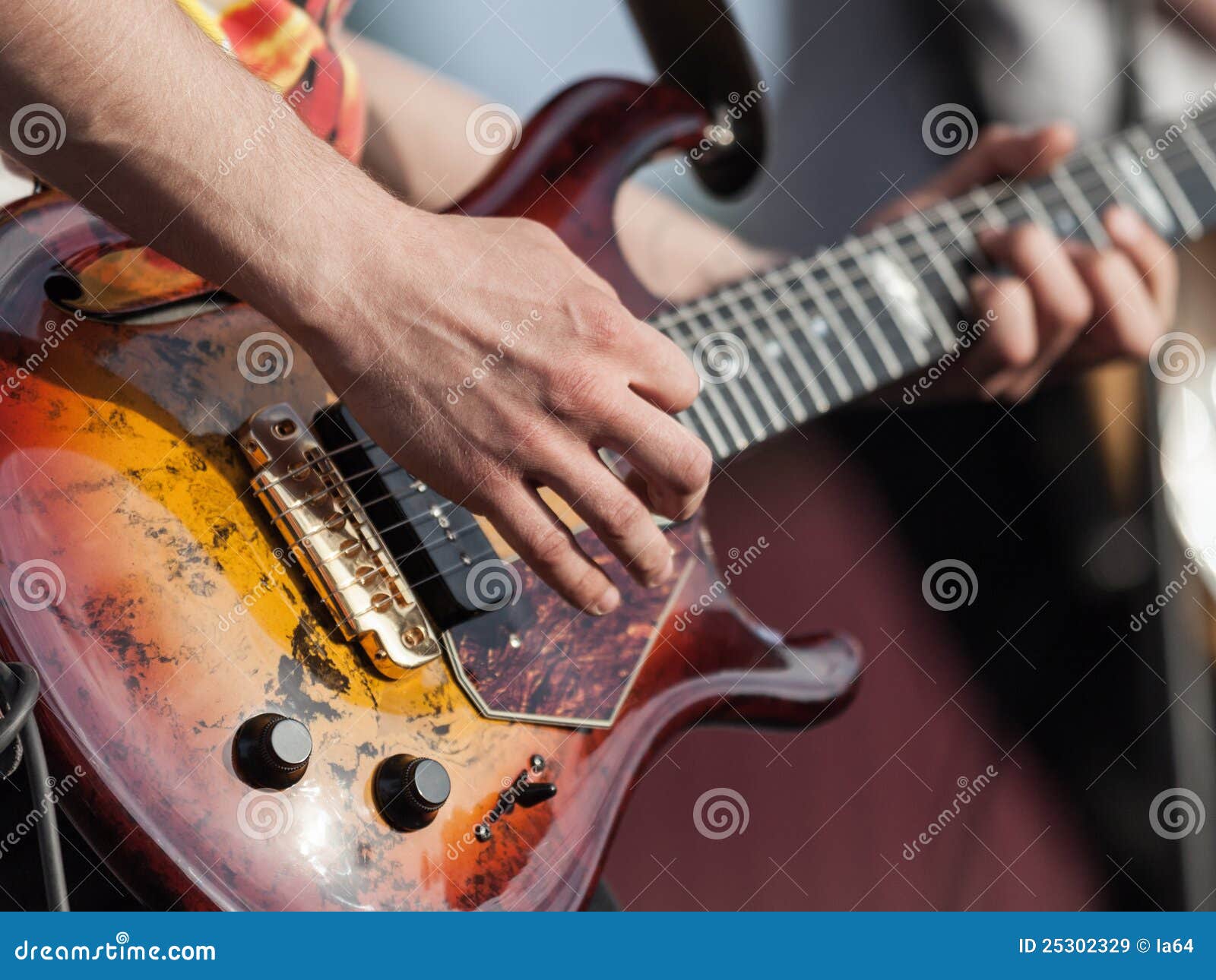 Human Hand Holding Guitar Music Instrument Stock Image - Image of ...