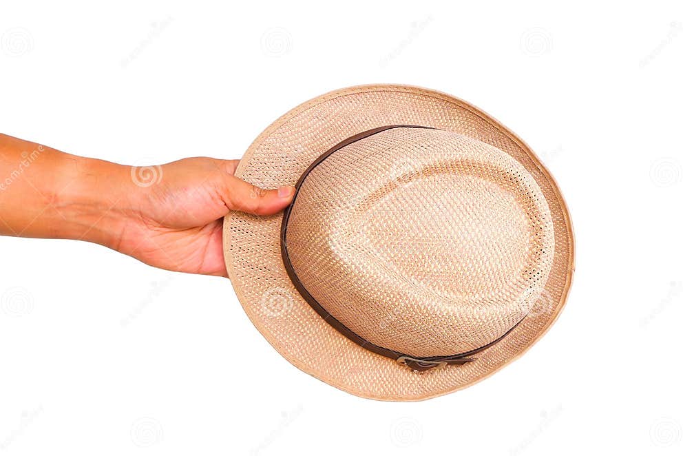 Human hand holding hat stock image. Image of head, panama - 77479577