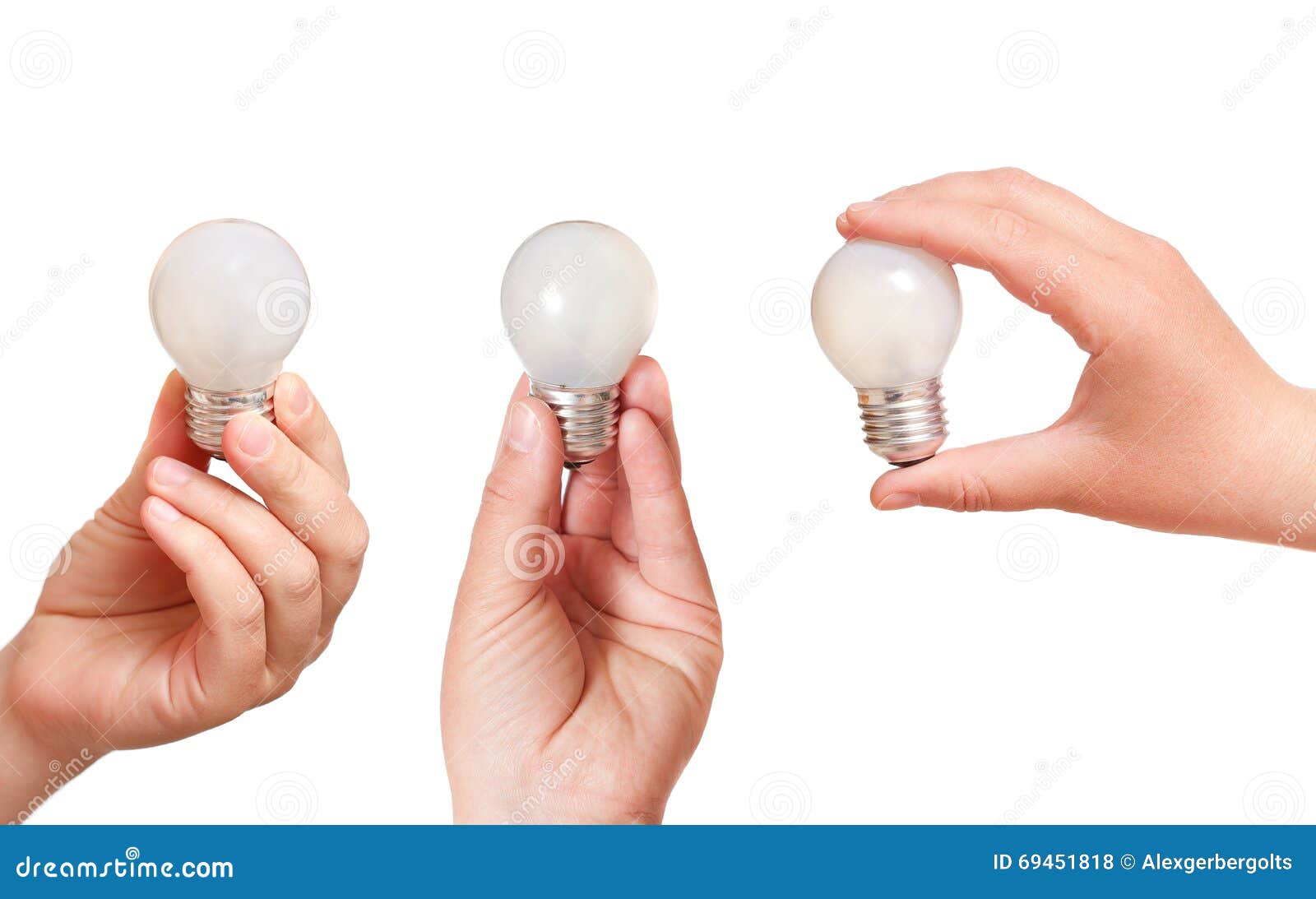 Human Hand Holding a Light Bulb on a White Background Stock Photo ...