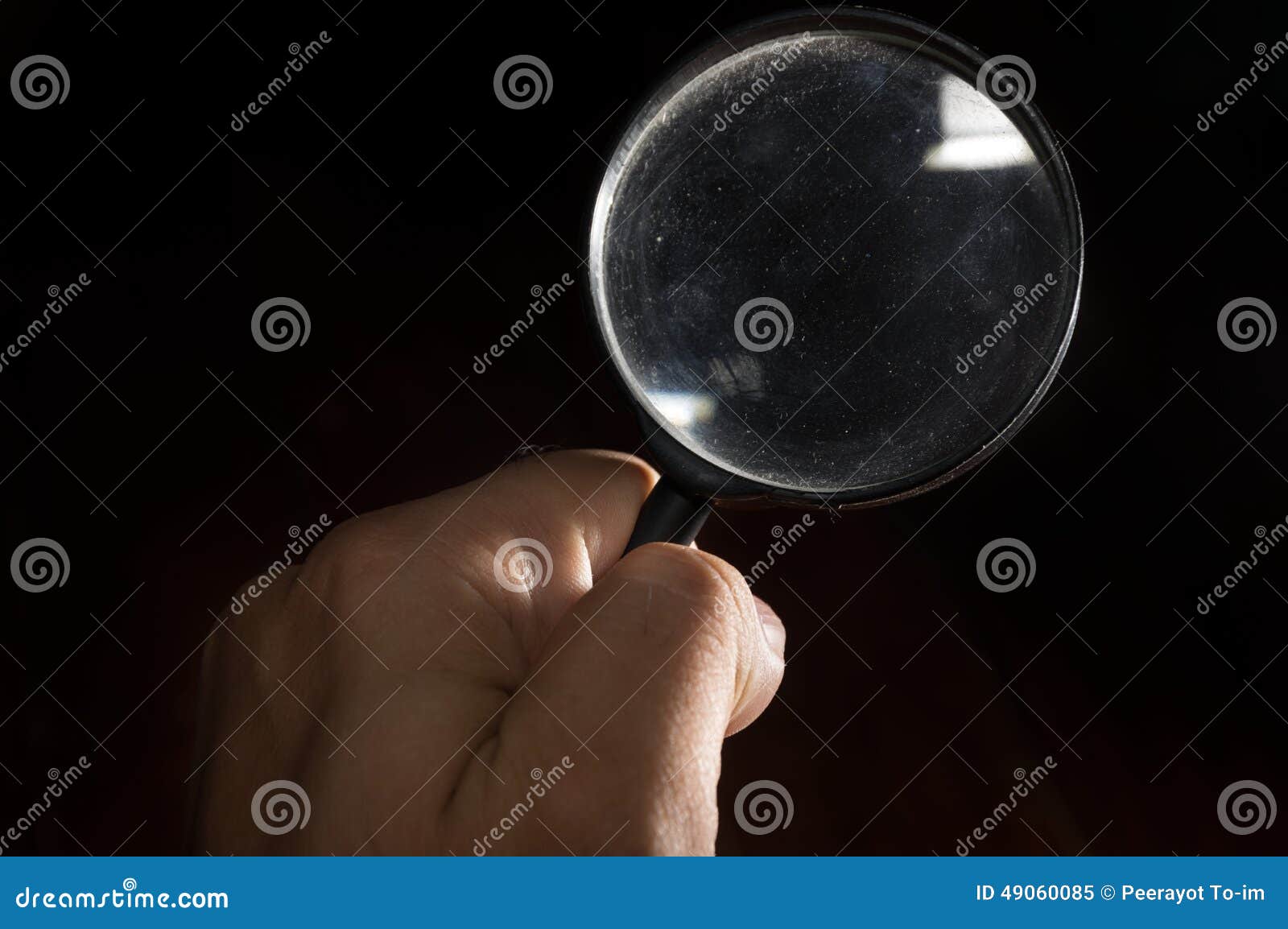 Human Hand Holding Magnifier. Stock Image - Image of magnifier, mystery ...