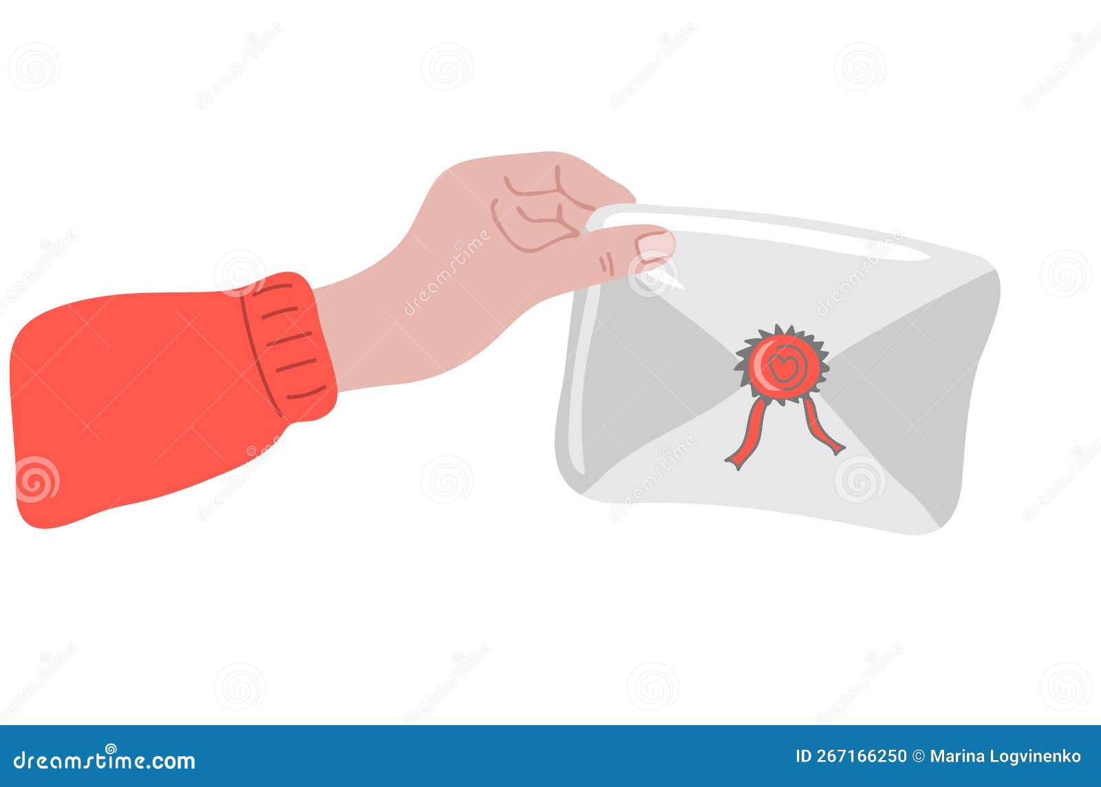 Human Hand Holding Mail Envelope Stock Vector - Illustration of concept ...