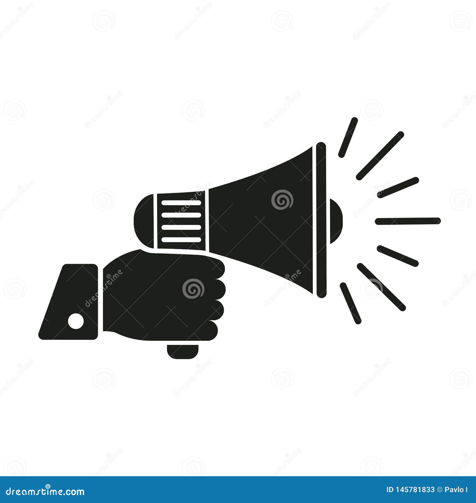 Human Hand Holding Megaphone Icon, Speaker Sign â€“ Vector Stock Vector ...