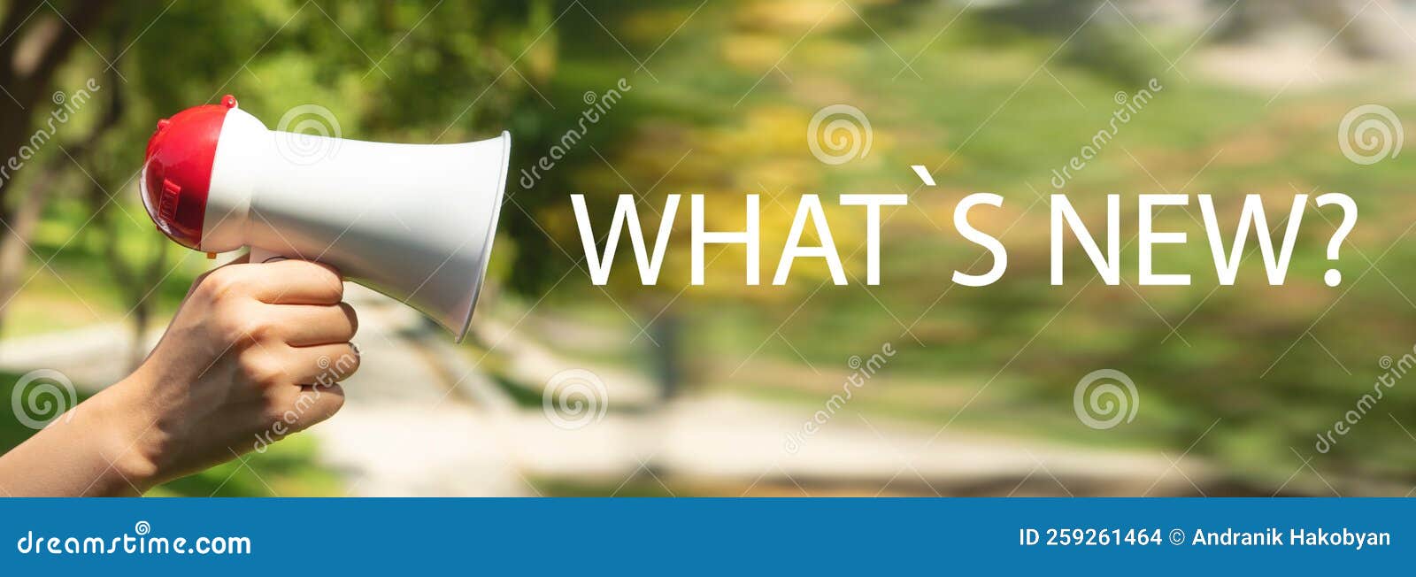 Human Hand Holding Megaphone with a What`s New Message Stock Photo ...