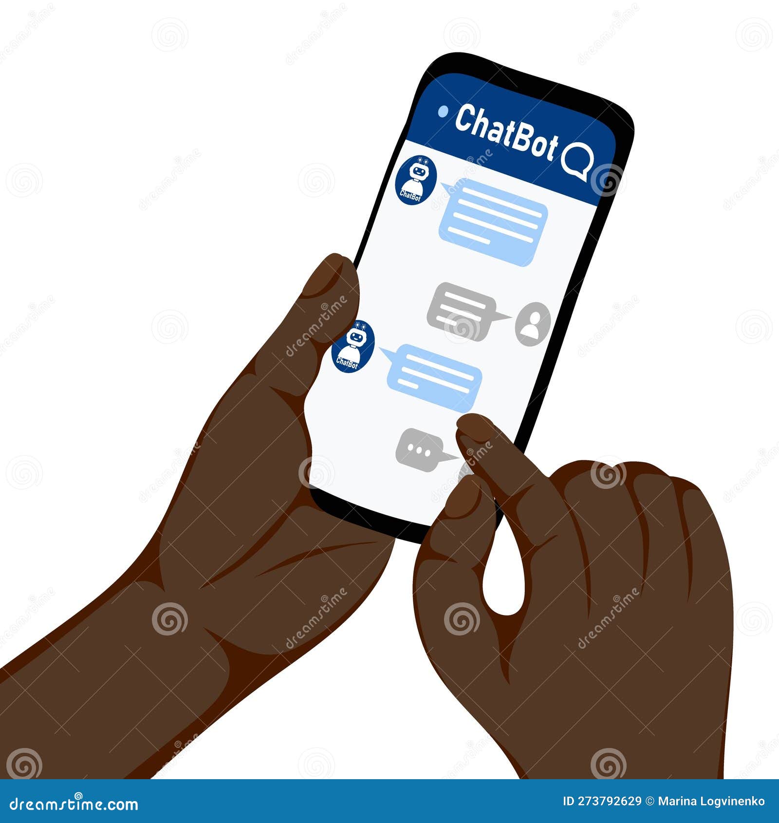 Human Hand Holding Mobile Phone with Chatbot on Screen. Using Chatbot ...
