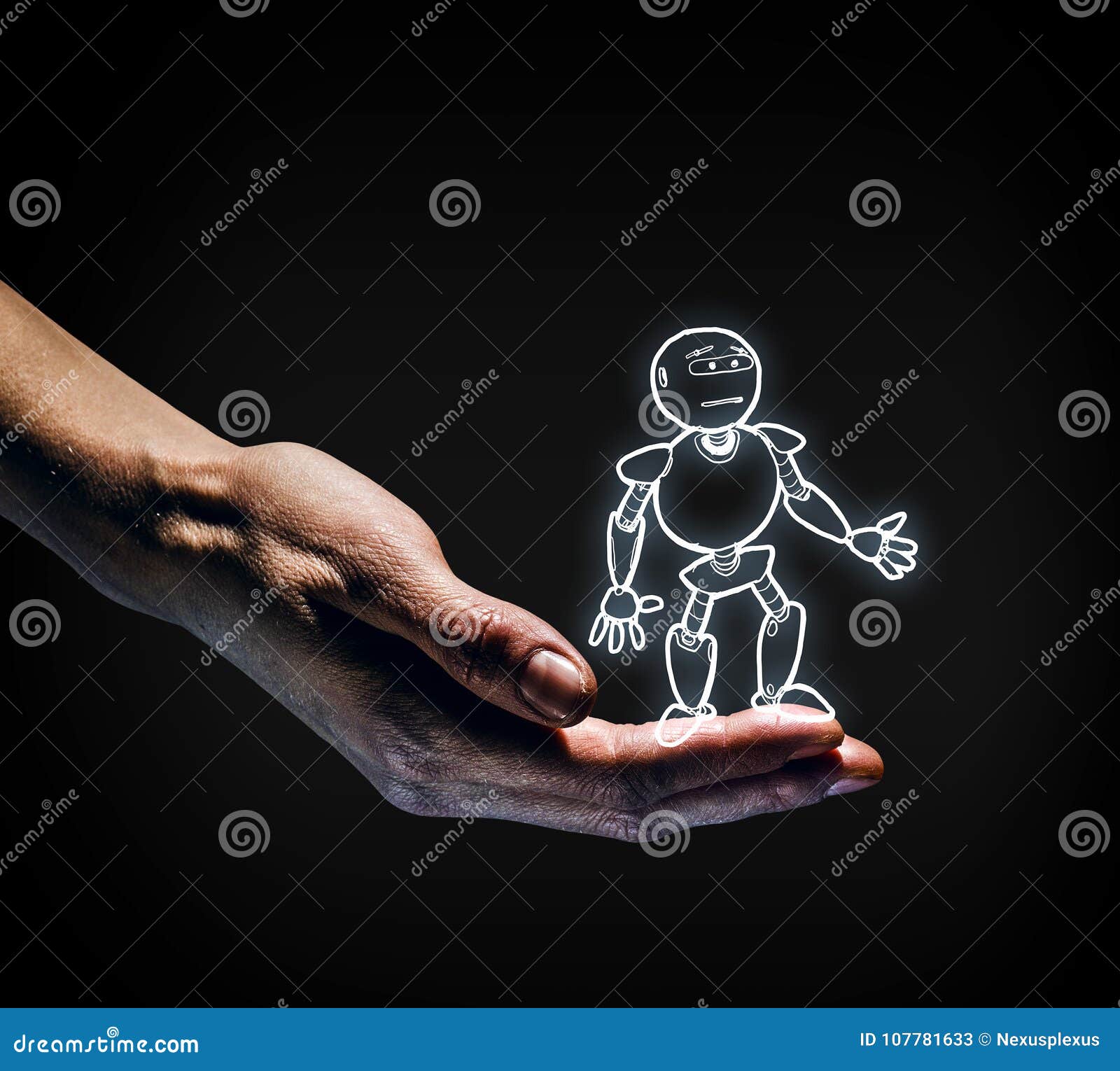Funny sketched robot stock image. Image of mechanical - 107781633