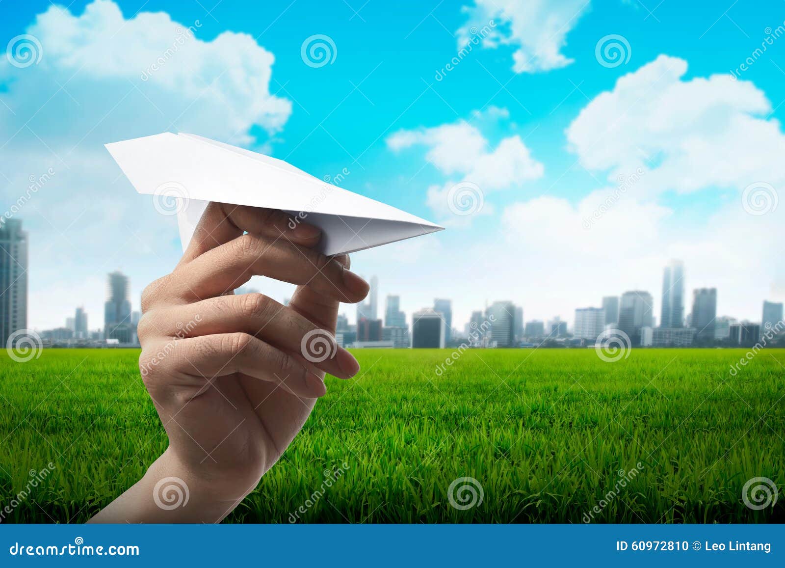 Human Hand Holding Paper Plane Stock Photo - Image of plane, blue: 60972810