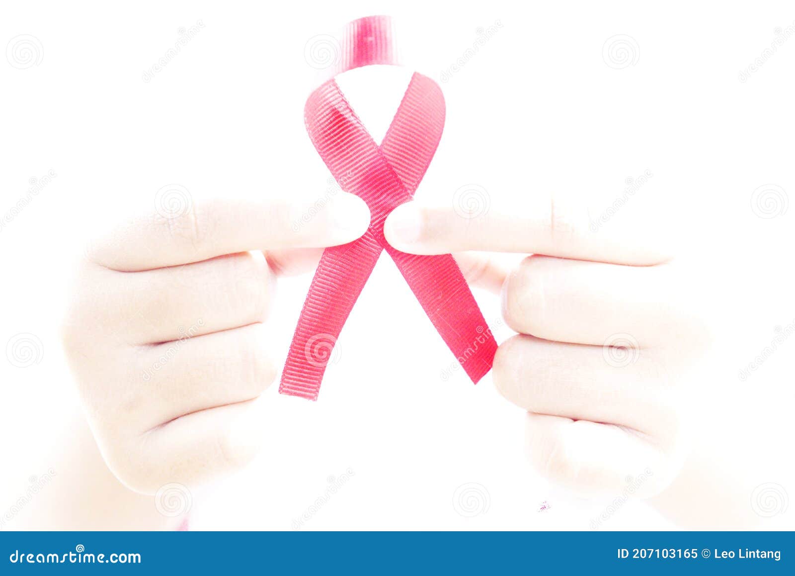 Human Hand Holding the Red Ribbon Stock Image - Image of medicine ...