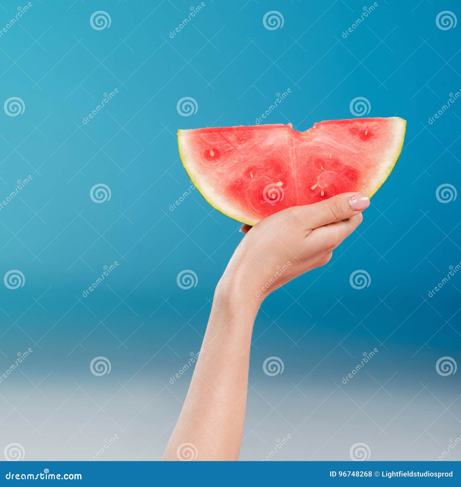 Human Hand Holding Ripe Watermelon Slice Stock Photo - Image of ...
