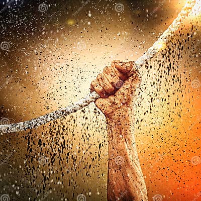 Human hand holding rope stock image. Image of achievement - 33385183