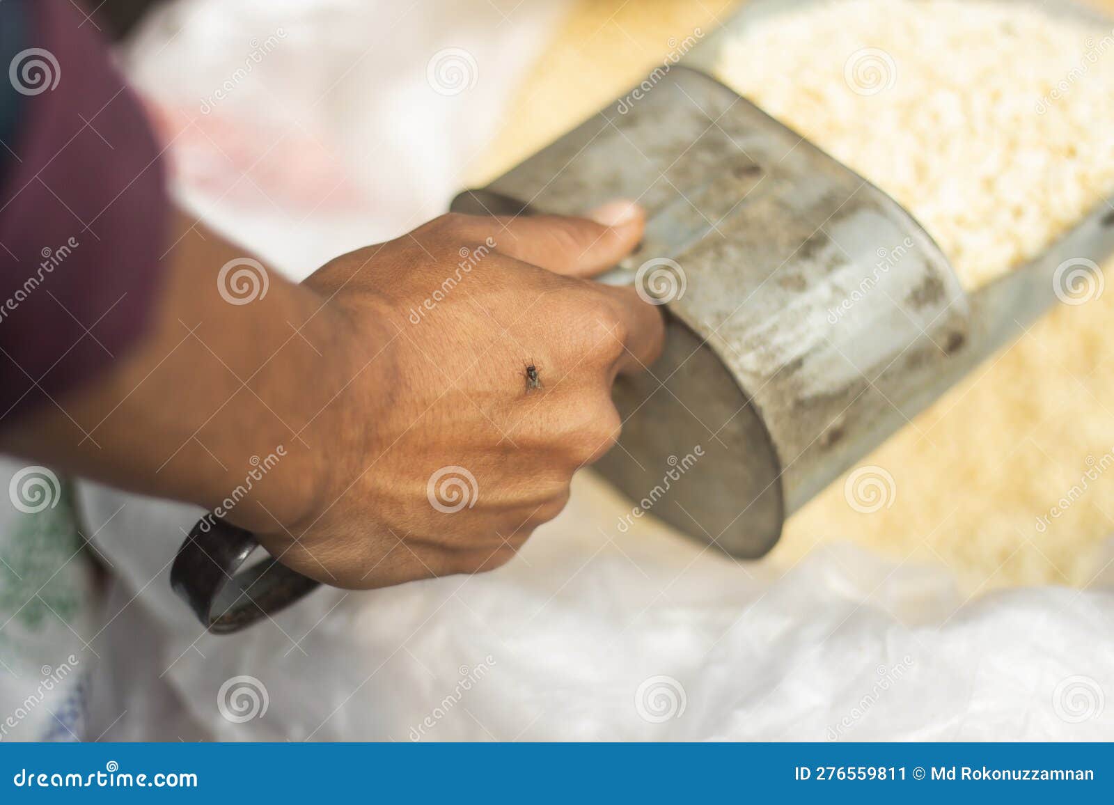 A Human Hand Holding a Shovel and Working Stock Image - Image of ...