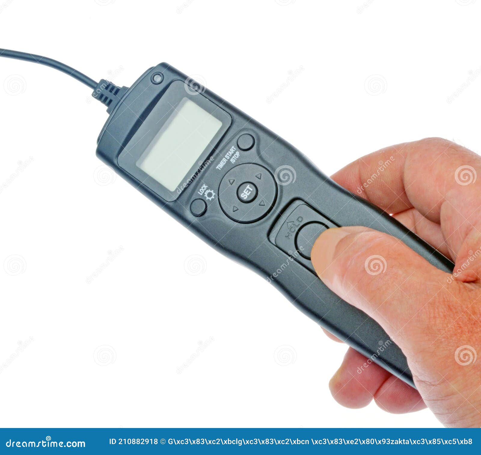 Human Hand Holding Shutter Switch for DSLR Camera Stock Photo - Image ...