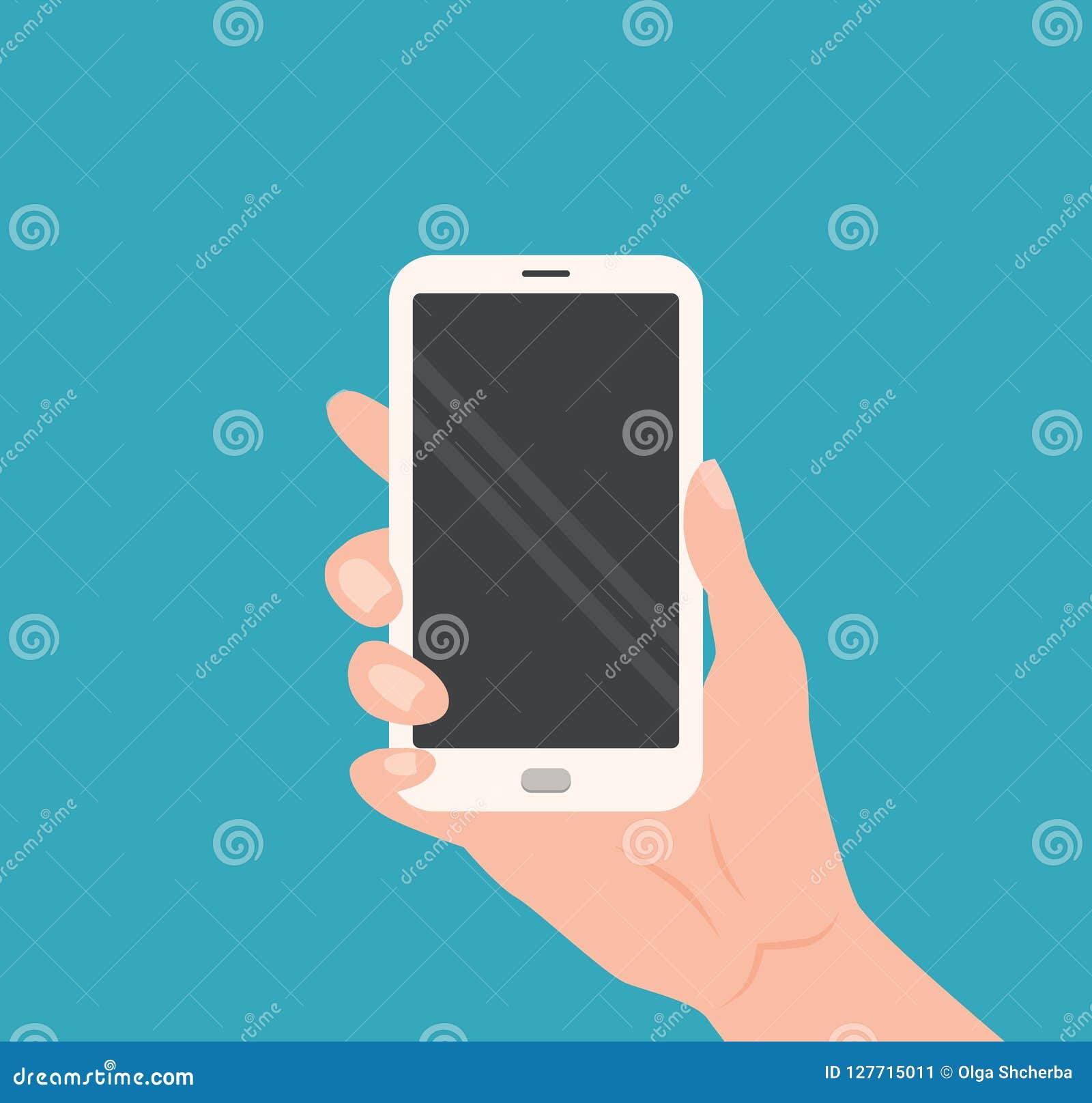 Human Hand Holding Smartphone with Empty Screen Stock Vector ...
