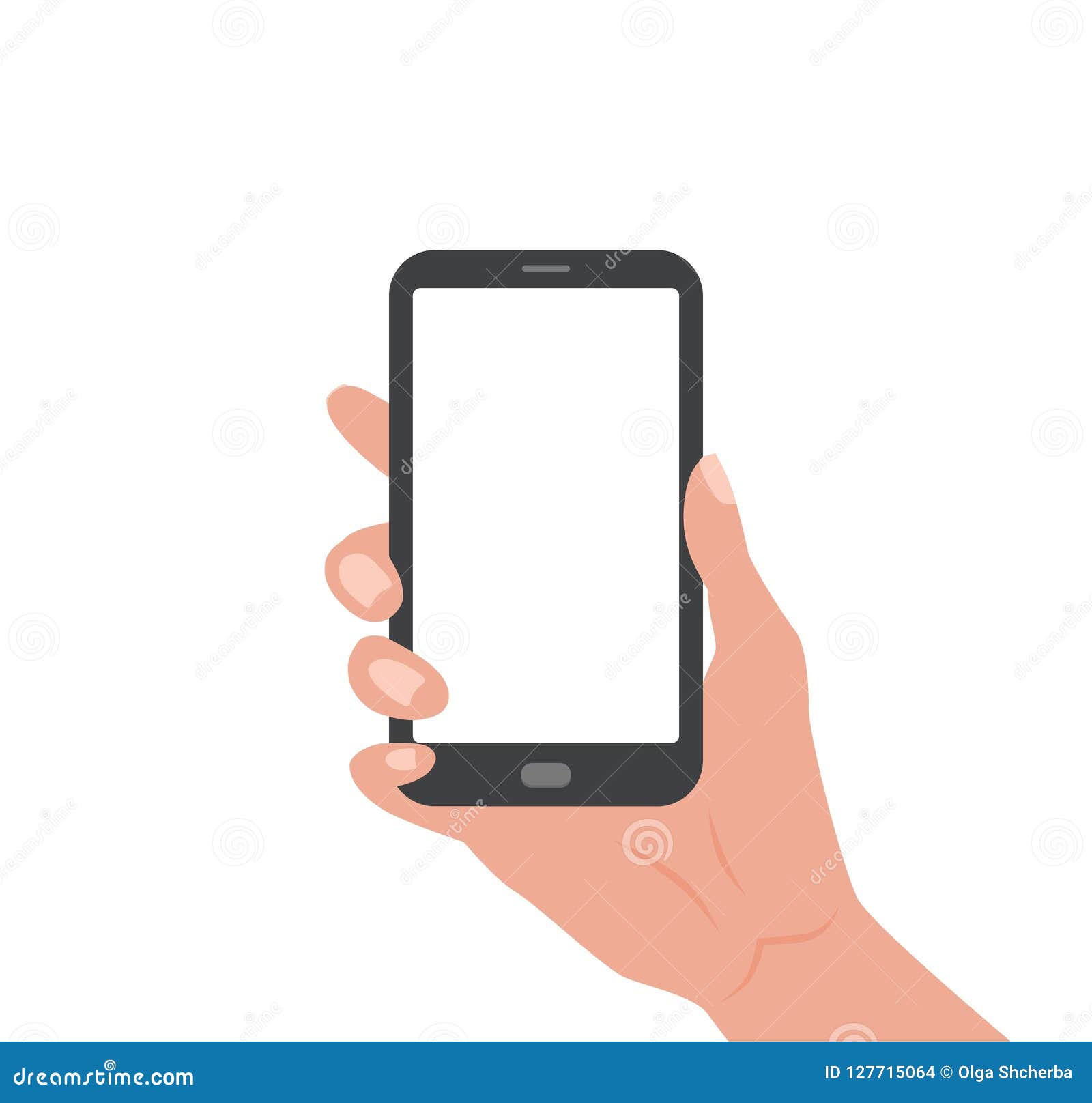 Human Hand Holding Smartphone with Empty Screen Stock Vector ...