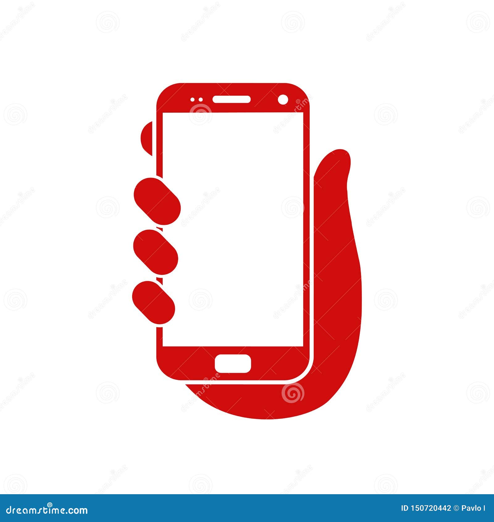 Human Hand Holding Smartphone Icon. Phone Holding Flat Icon Sign. Phone ...