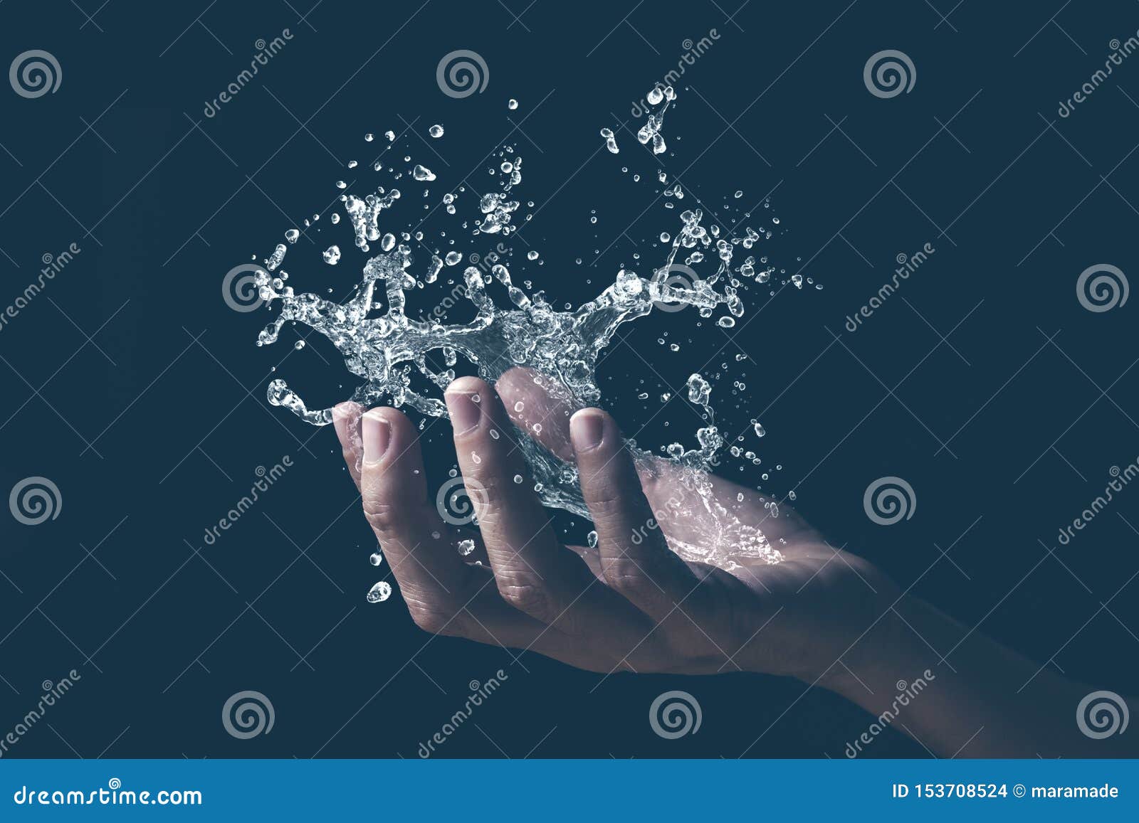A Human Hand Holding a Splash of Water. Stock Photo - Image of ambient ...