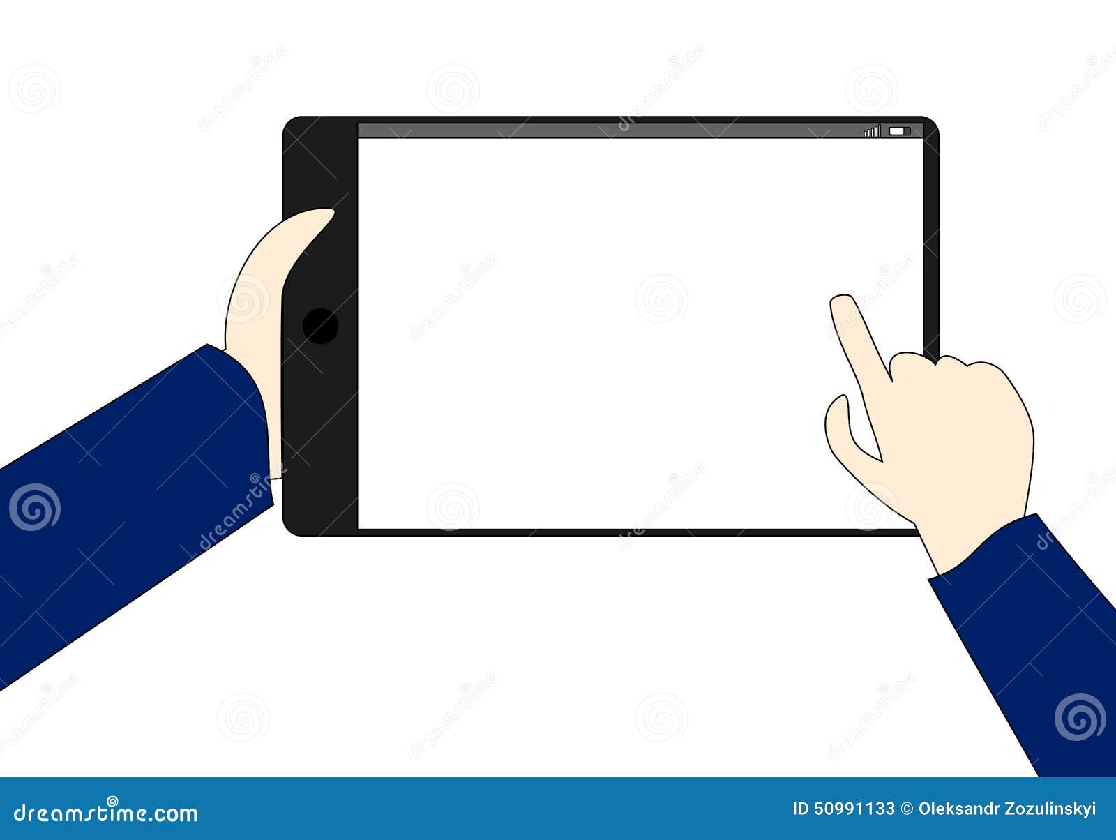 Human Hand Holding Tablet. Vector Stock Vector - Illustration of ...