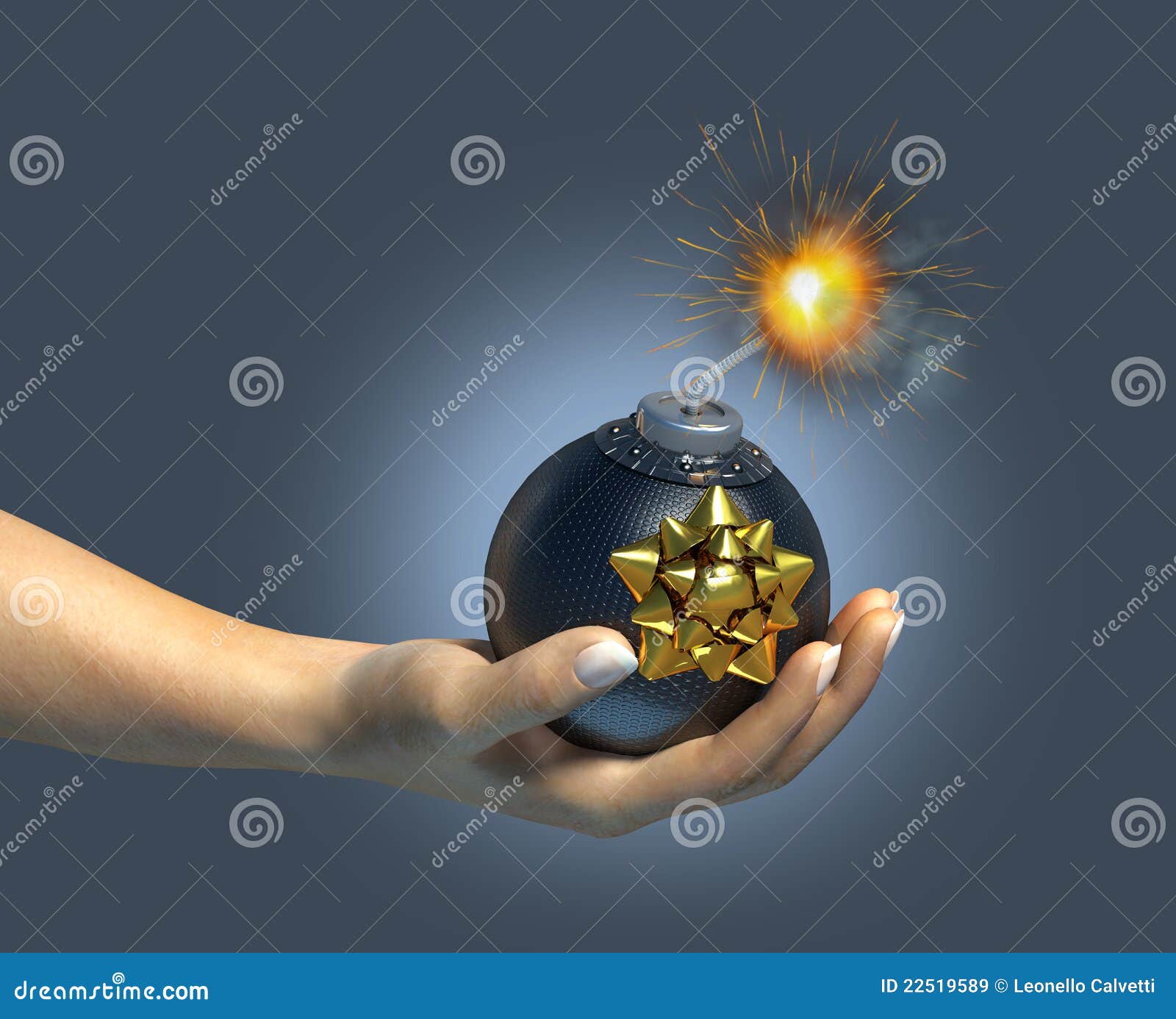 Human Hand Holding a Typical Bomb/gift. Stock Illustration ...