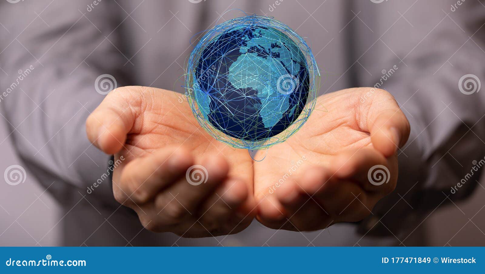 A Human Hand Holding the World in Hands Stock Image - Image of business ...