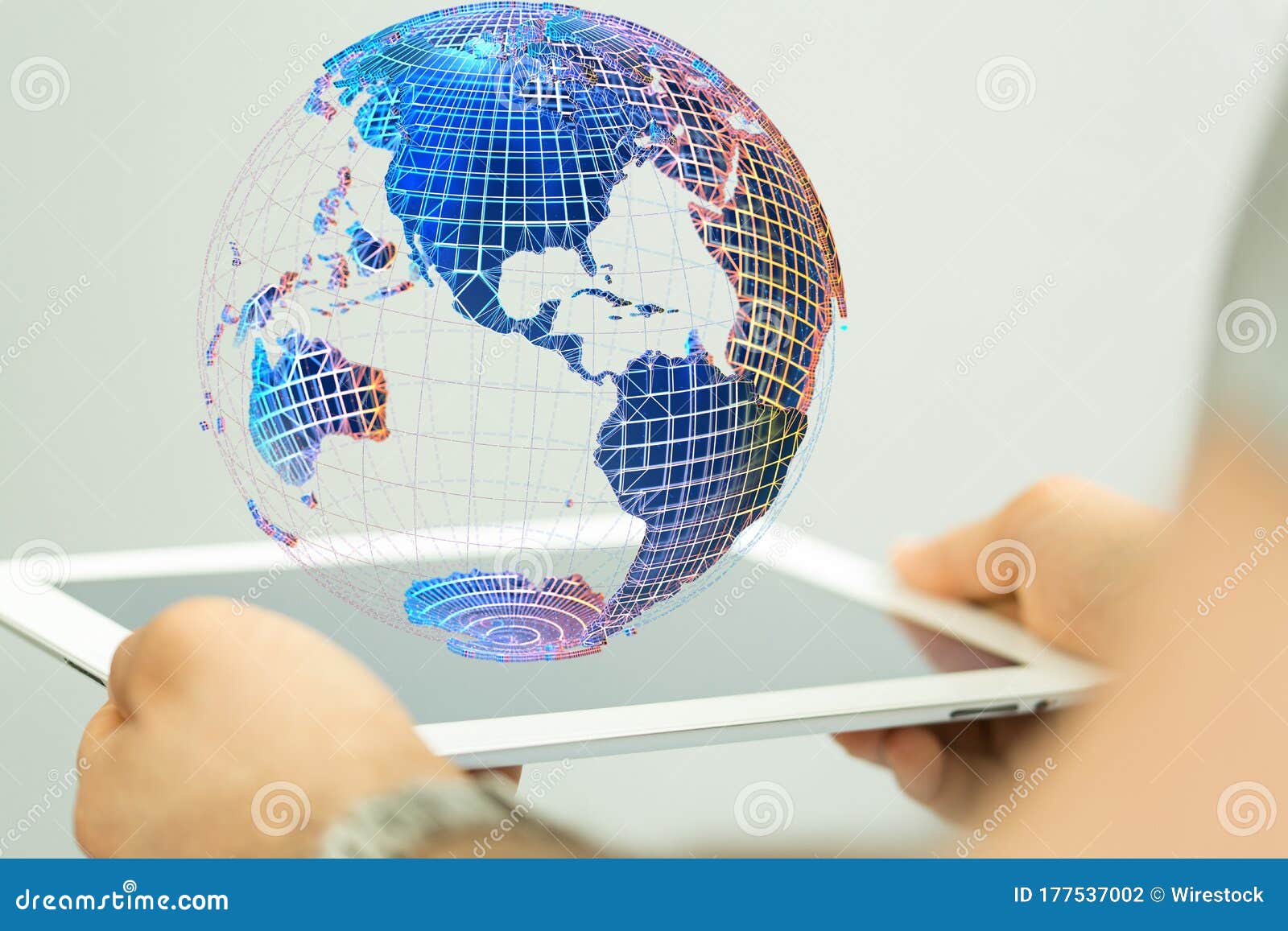 A Human Hand Holding the World in Hands Stock Photo - Image of social ...