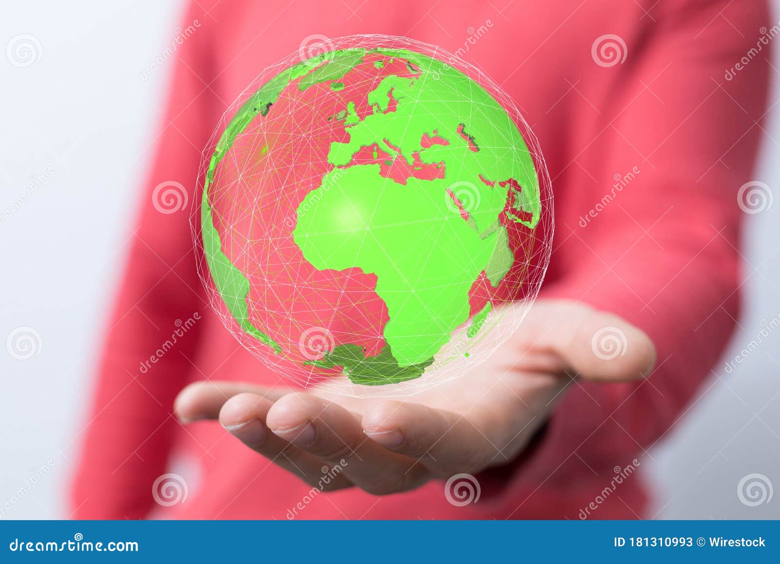 A Human Hand Holding the World in Hands Stock Image - Image of internet ...
