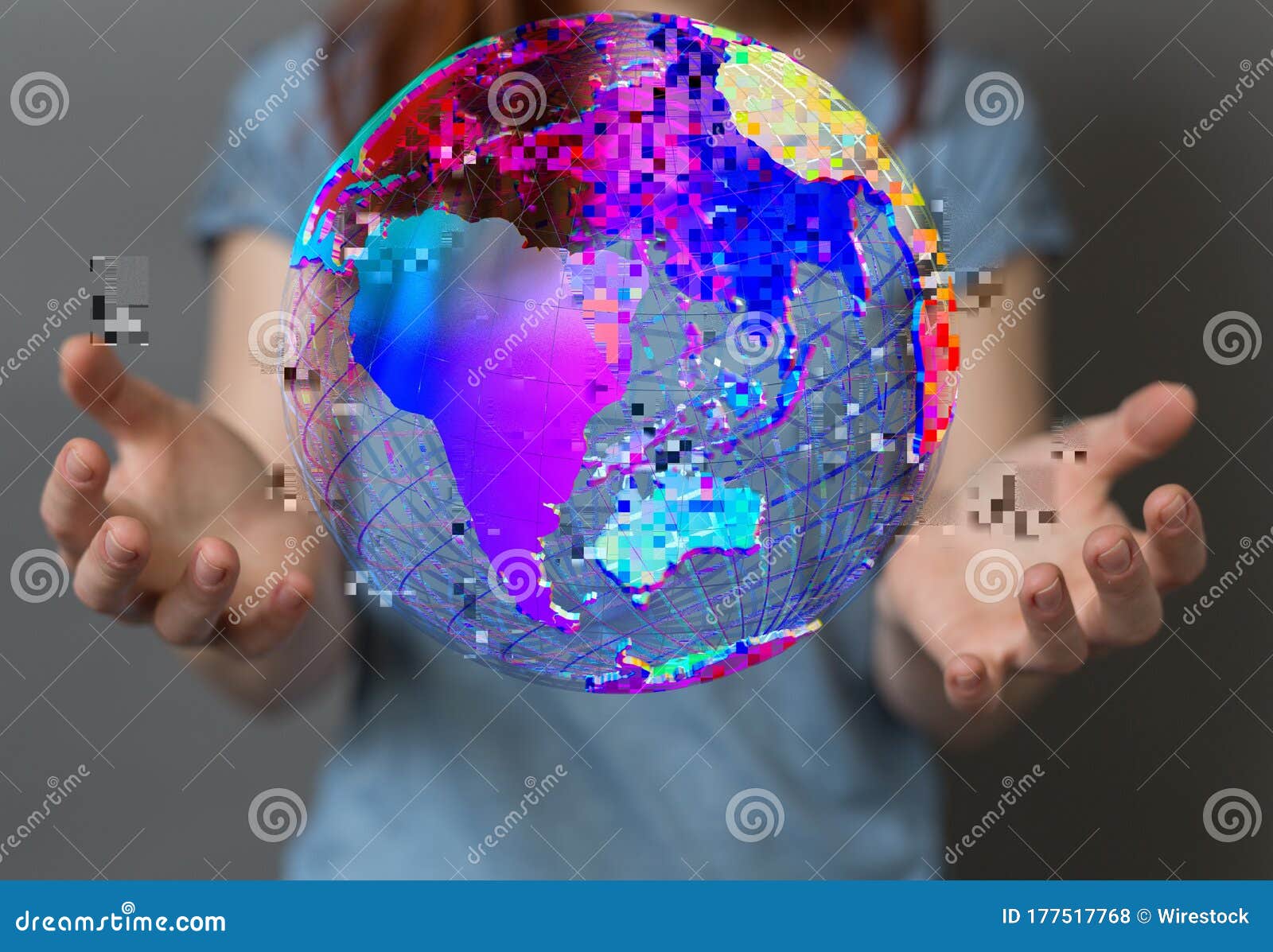 A Human Hand Holding the World in Hands Stock Photo - Image of ...