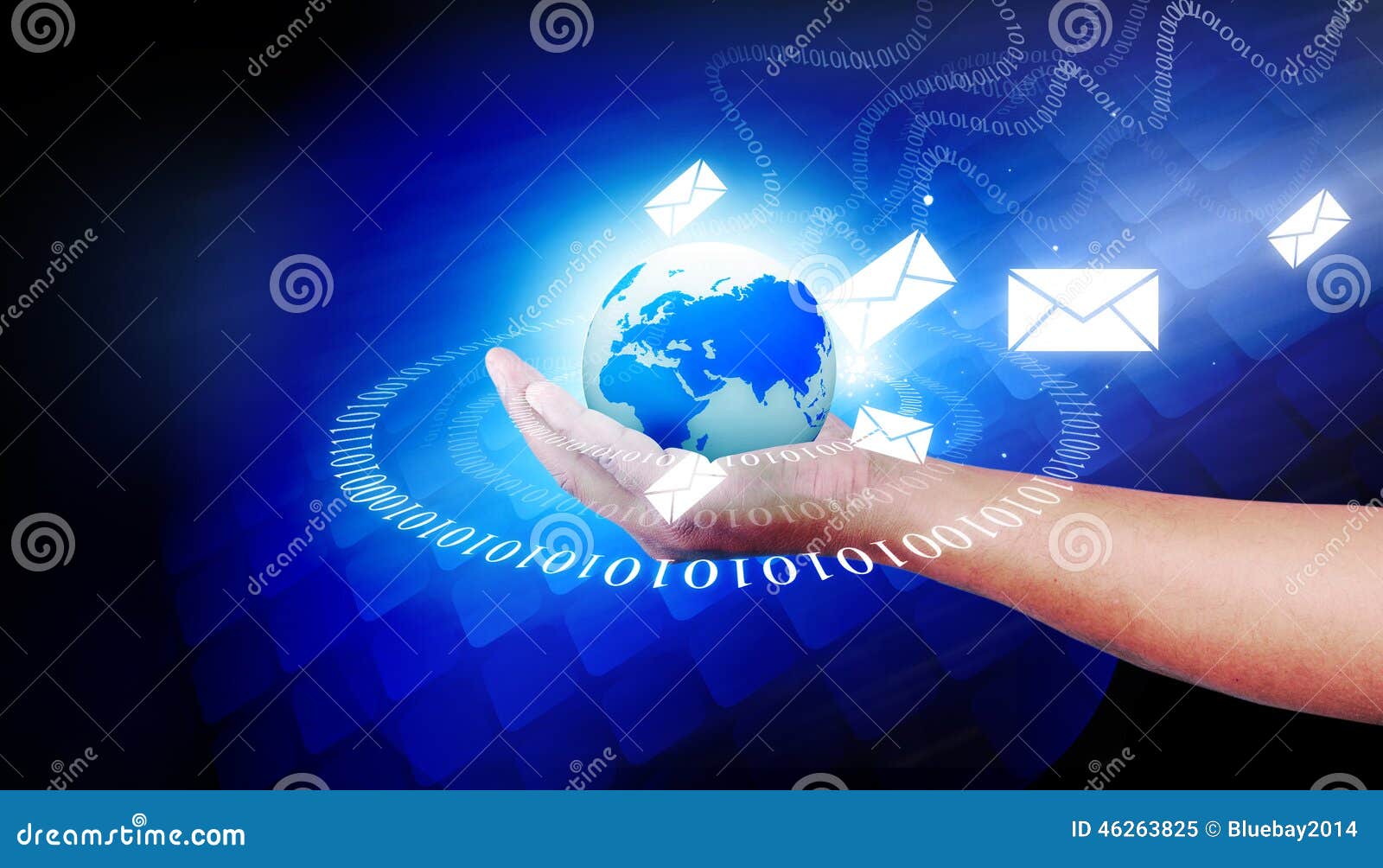 Human Hand Holding the World Stock Illustration - Illustration of mail ...