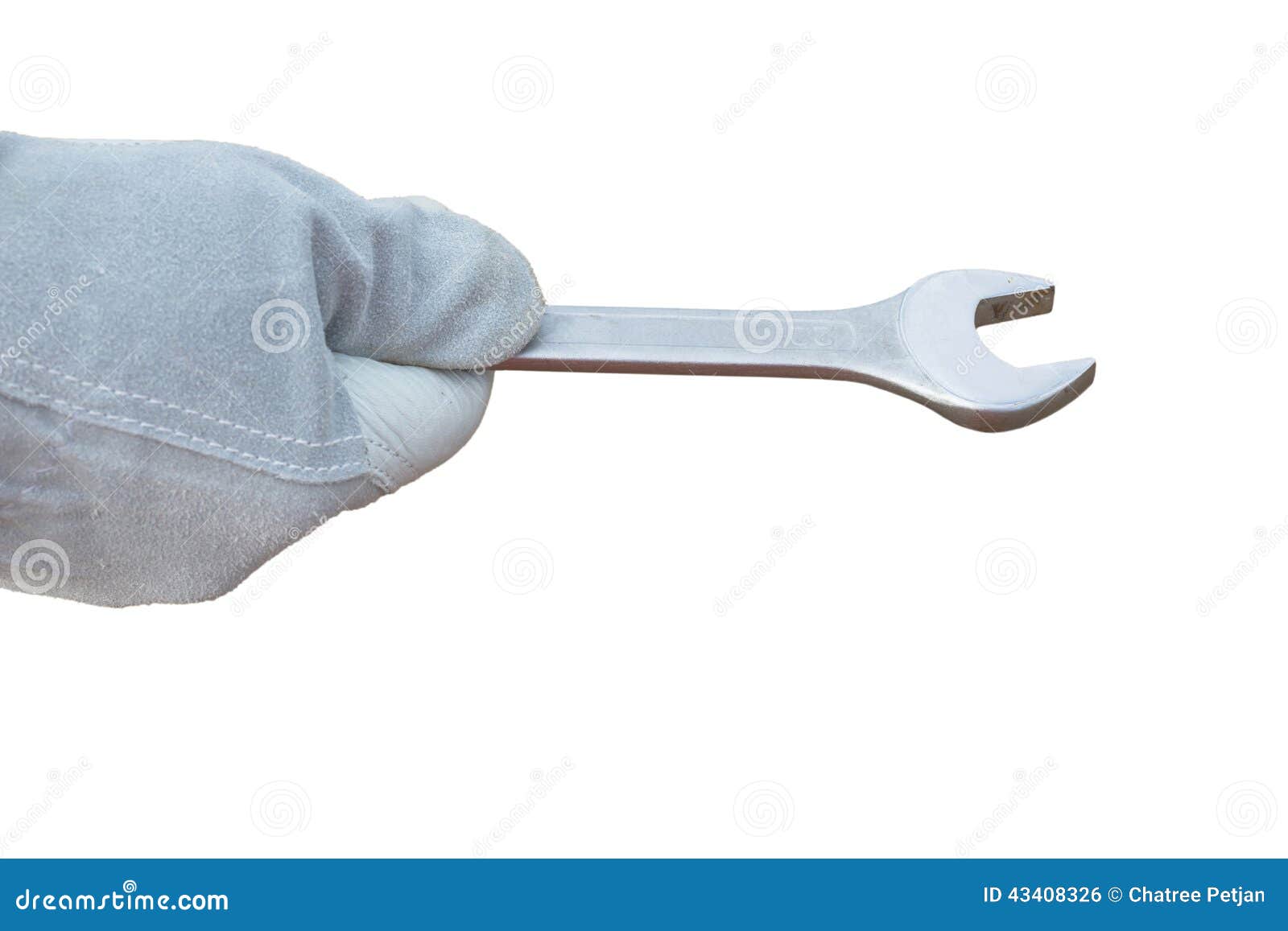 Human hand holding wrench. stock photo. Image of holding - 43408326