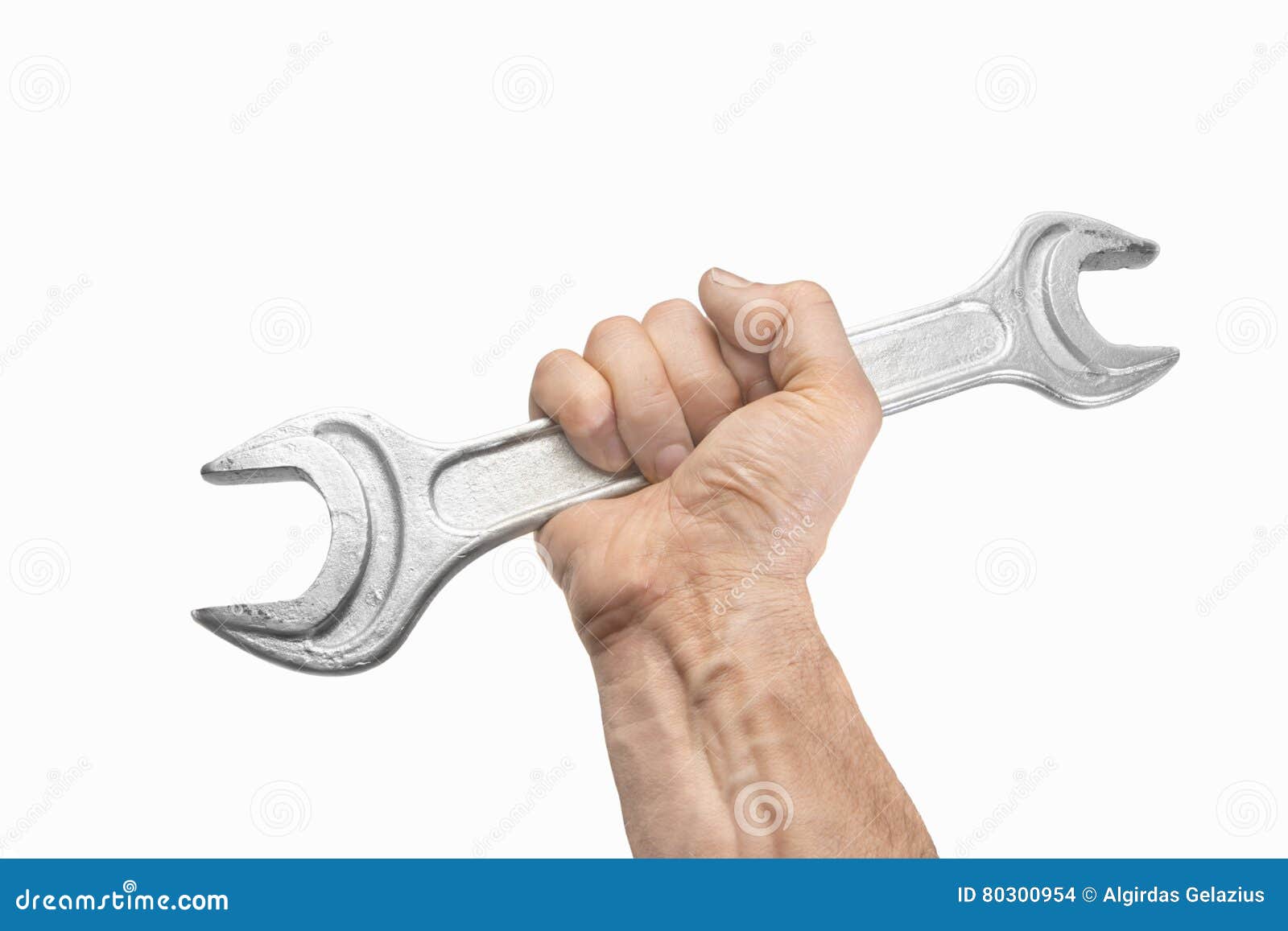 Human Hand Holding a Wrench Stock Photo - Image of mechanical ...