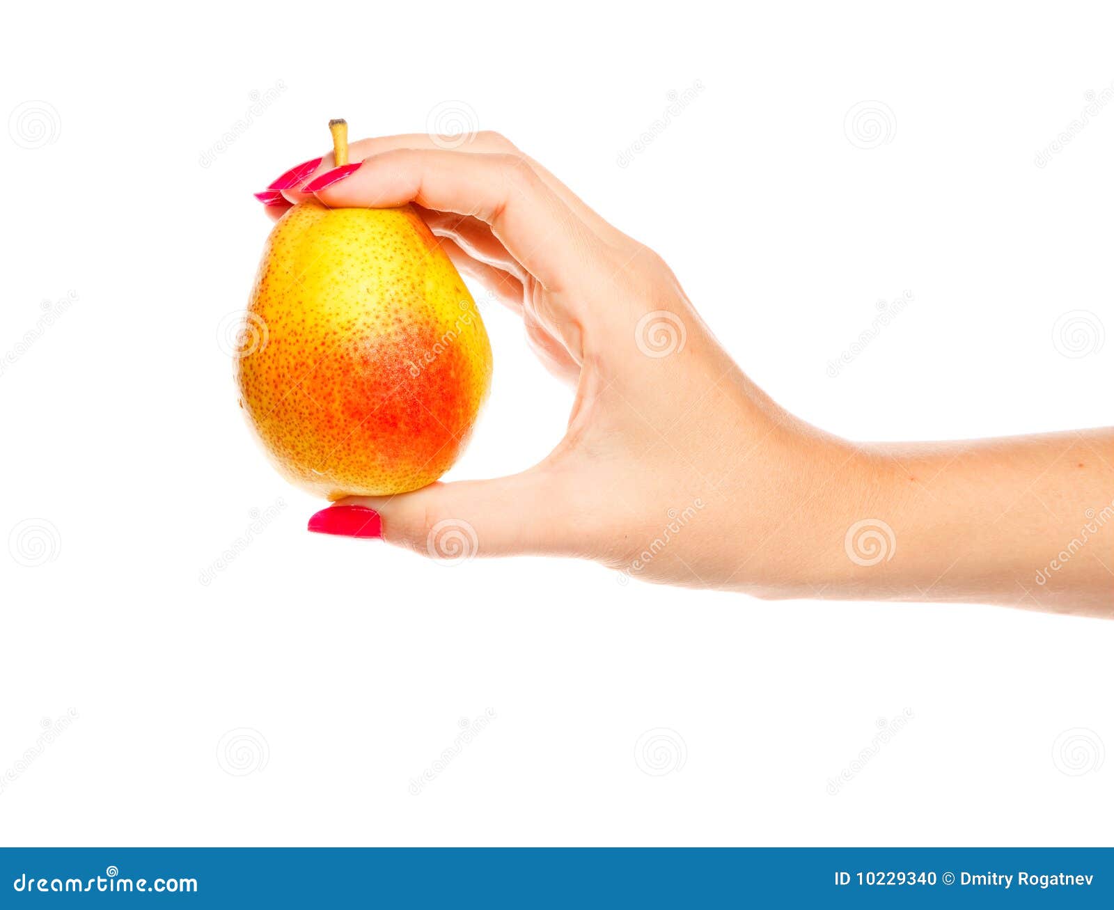 Human Hand Holding Yellow Pear Stock Photo - Image of vegetarian, diet ...