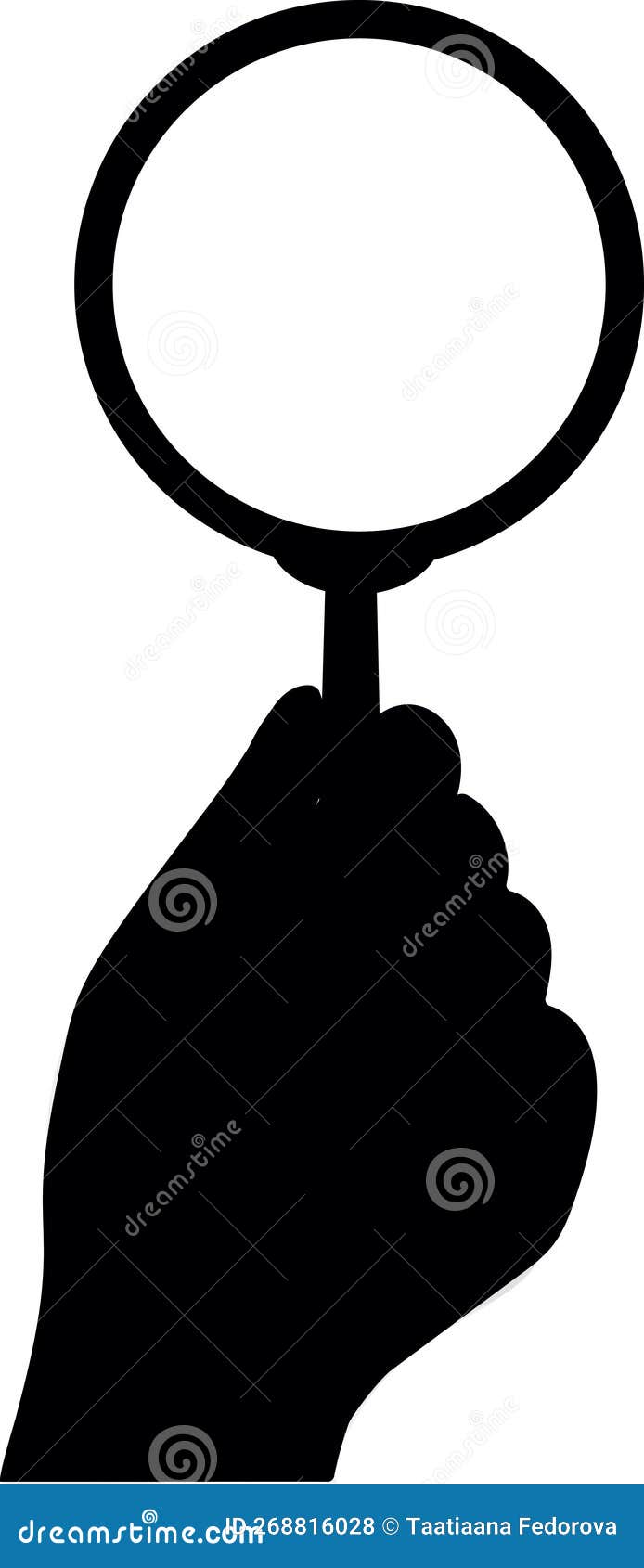 The Human Hand Holds a Magnifying Glass Vertically. Magnifier with ...